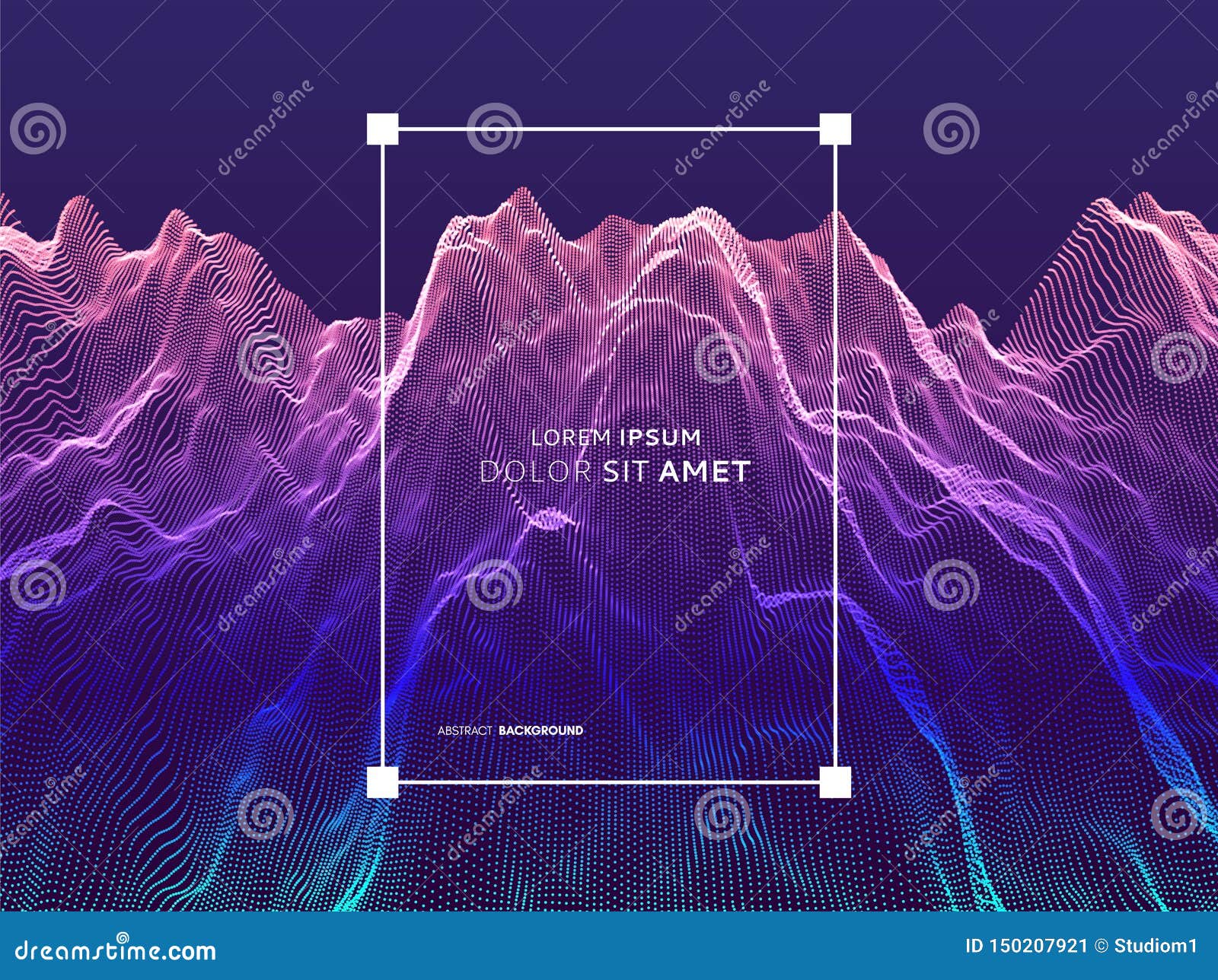 Landscape Background. Terrain. Cyberspace Grid Stock Vector ...