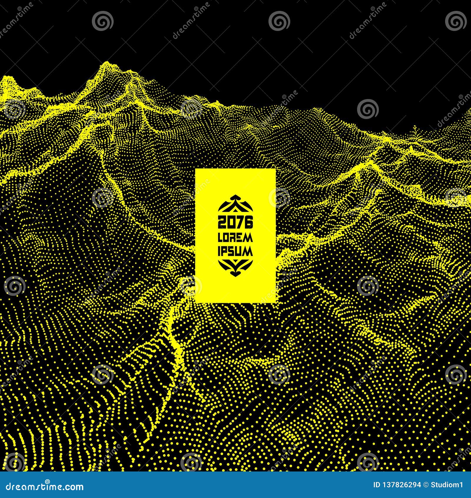 Landscape Background. Terrain. Cyberspace Grid. Futuristic Design Stock ...