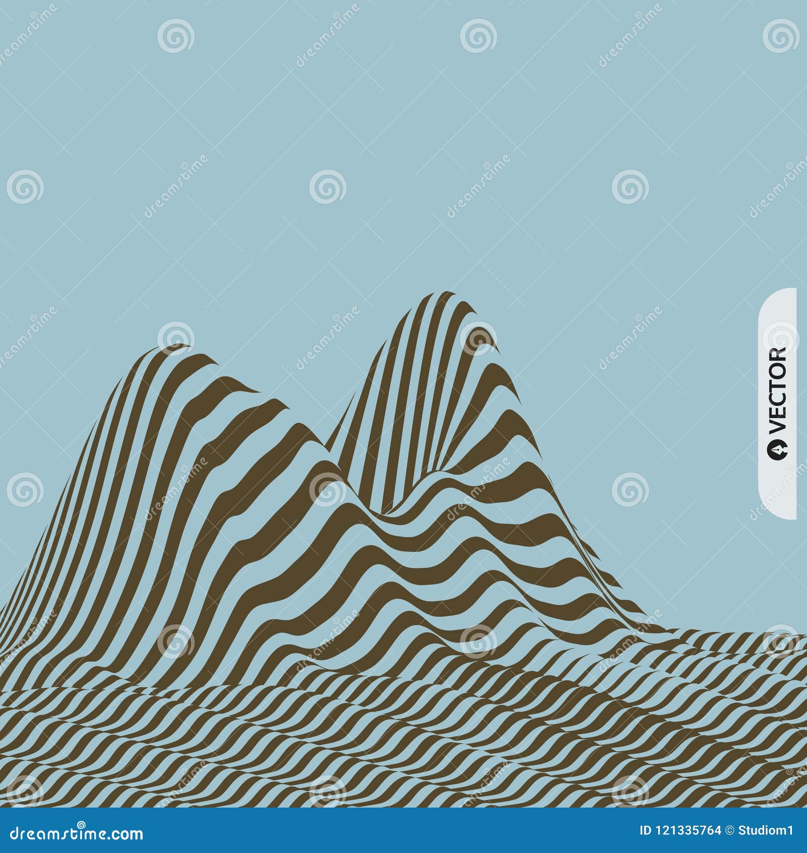 Landscape Background. Terrain. Pattern with Optical Illusion. Vector ...