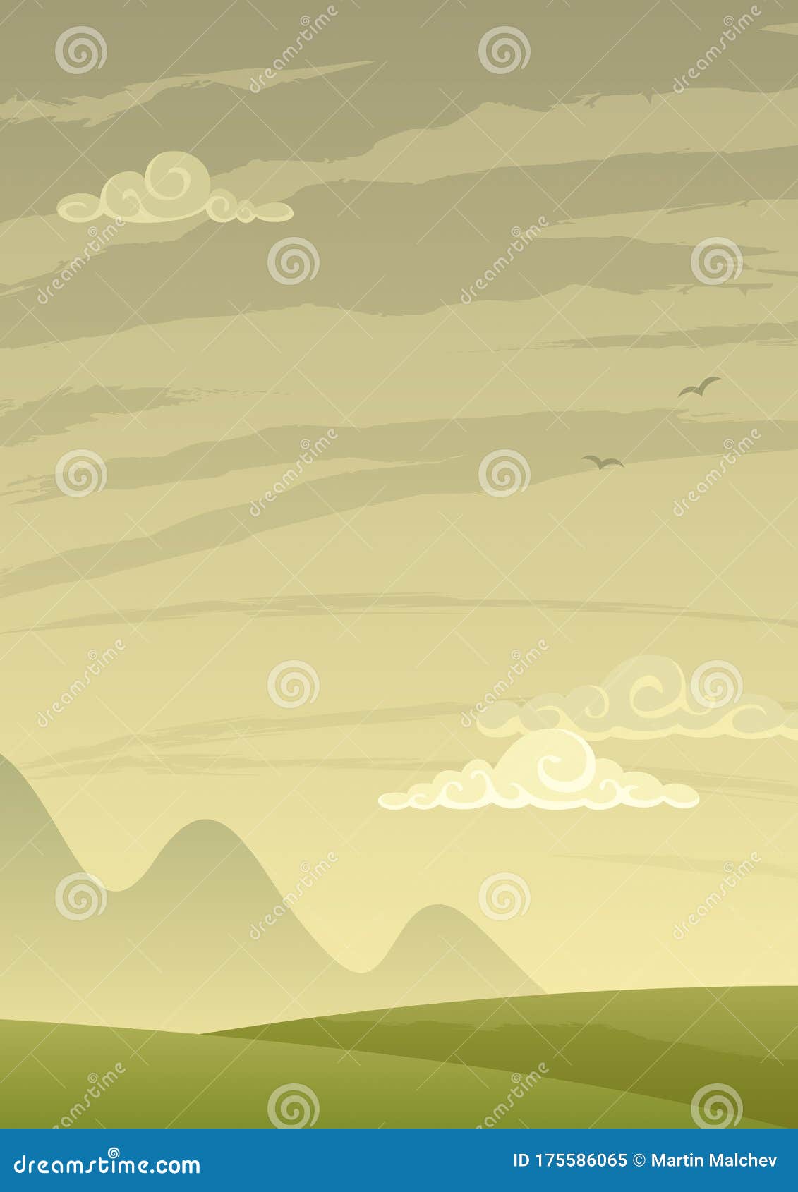 Landscape Background Vertical Stock Vector - Illustration of meadow ...
