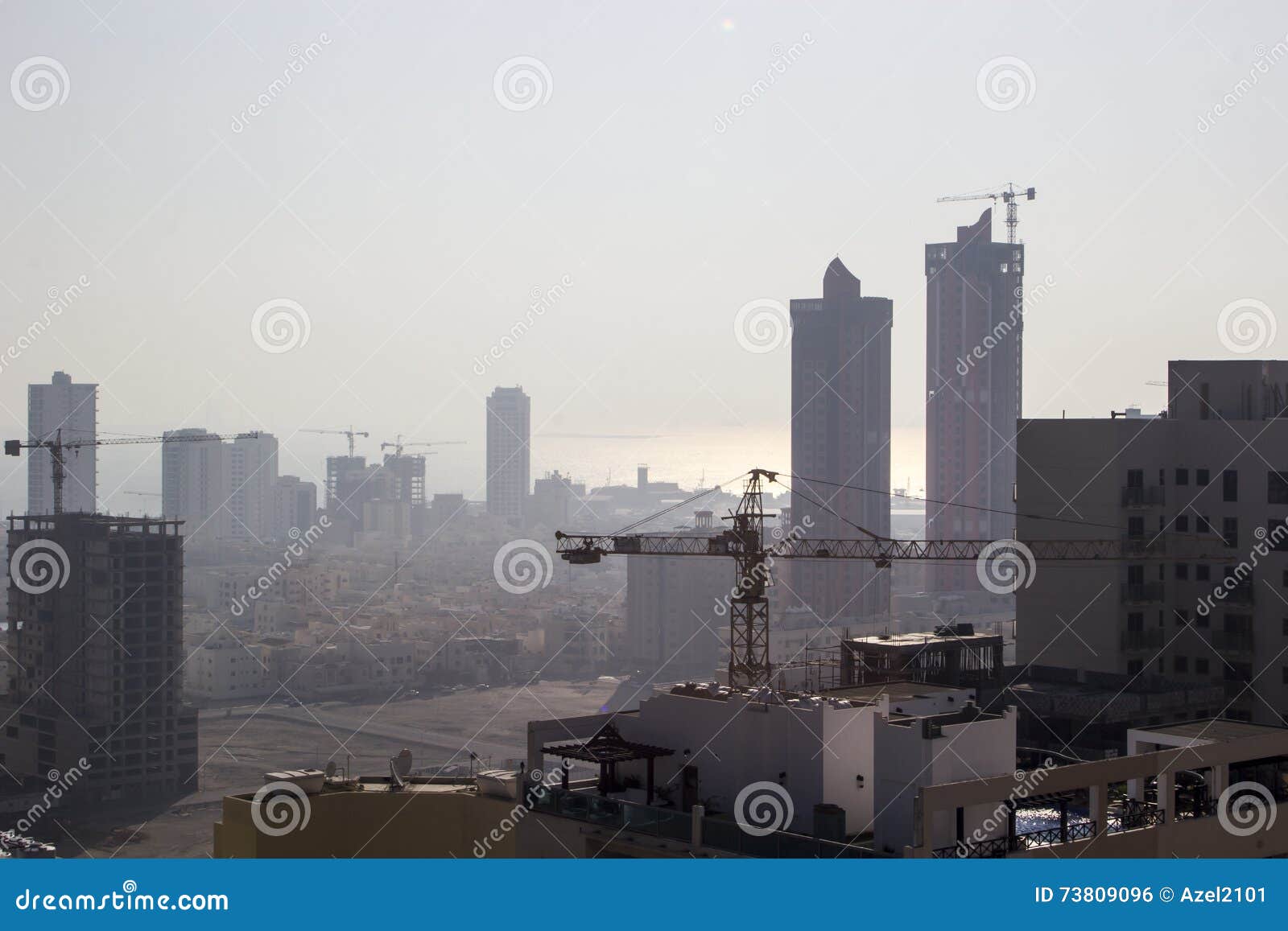 Landscape of Bahrain stock photo. Image of sand, skyscraper - 73809096