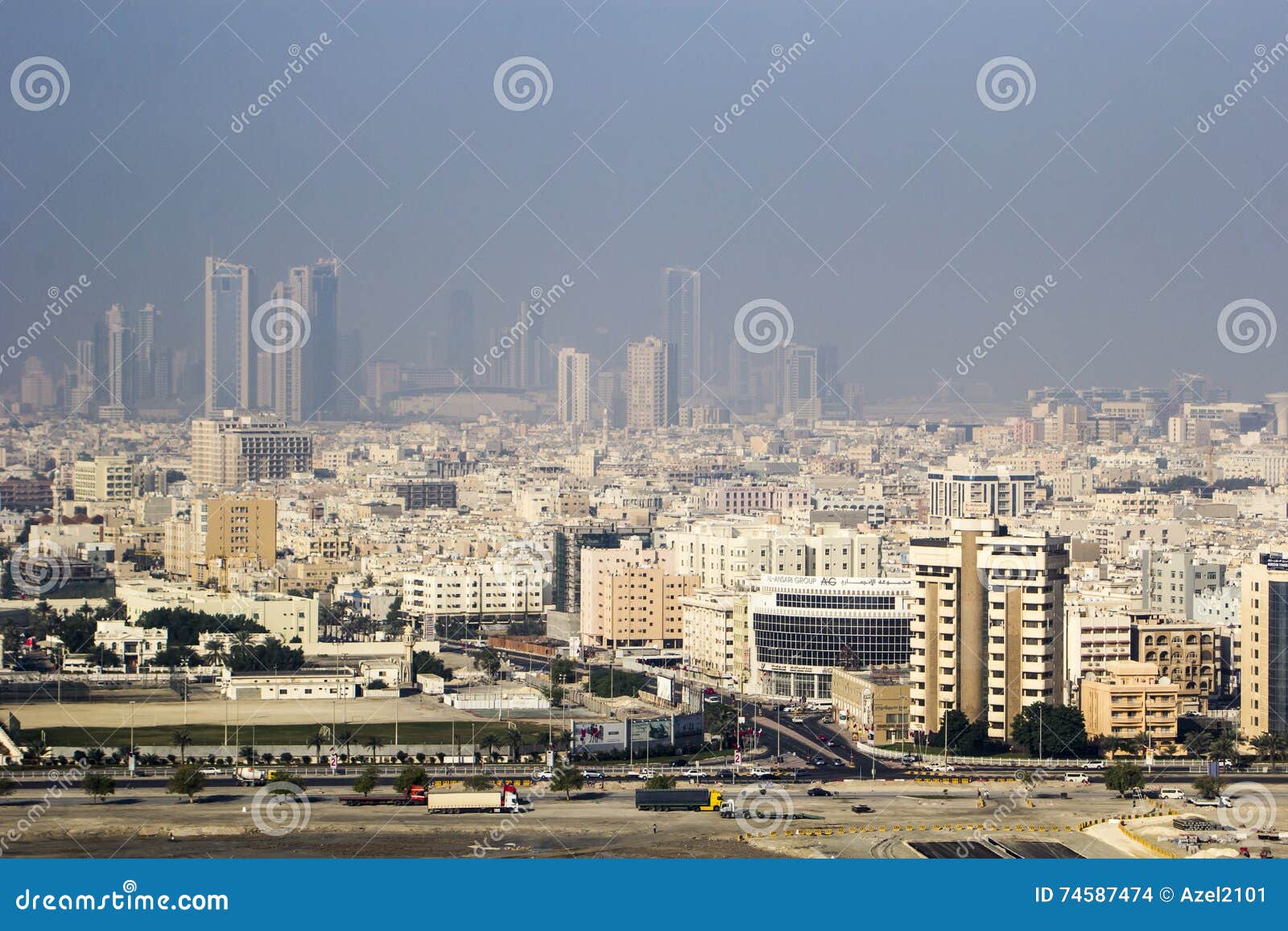 Landscape of Bahrain editorial stock image. Image of construction ...