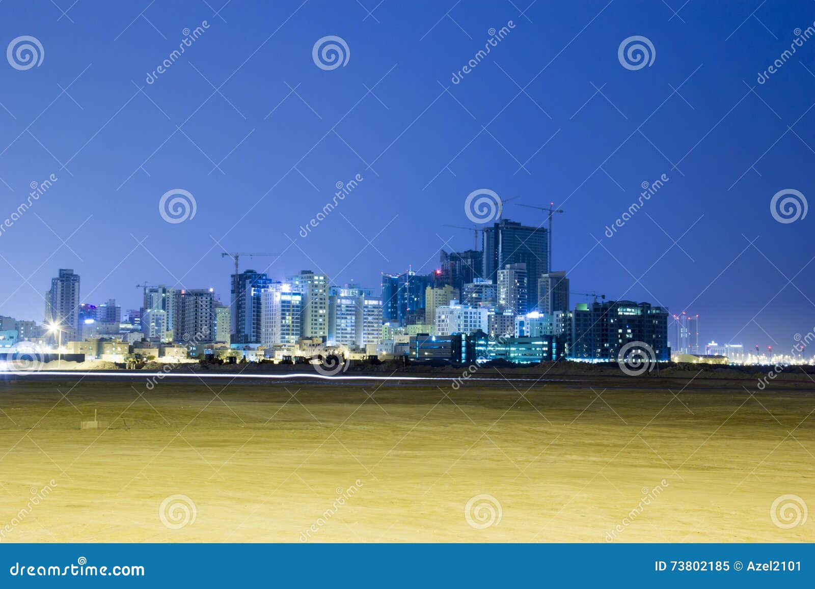 Landscape of Bahrain Night Time Stock Image - Image of landmarks ...