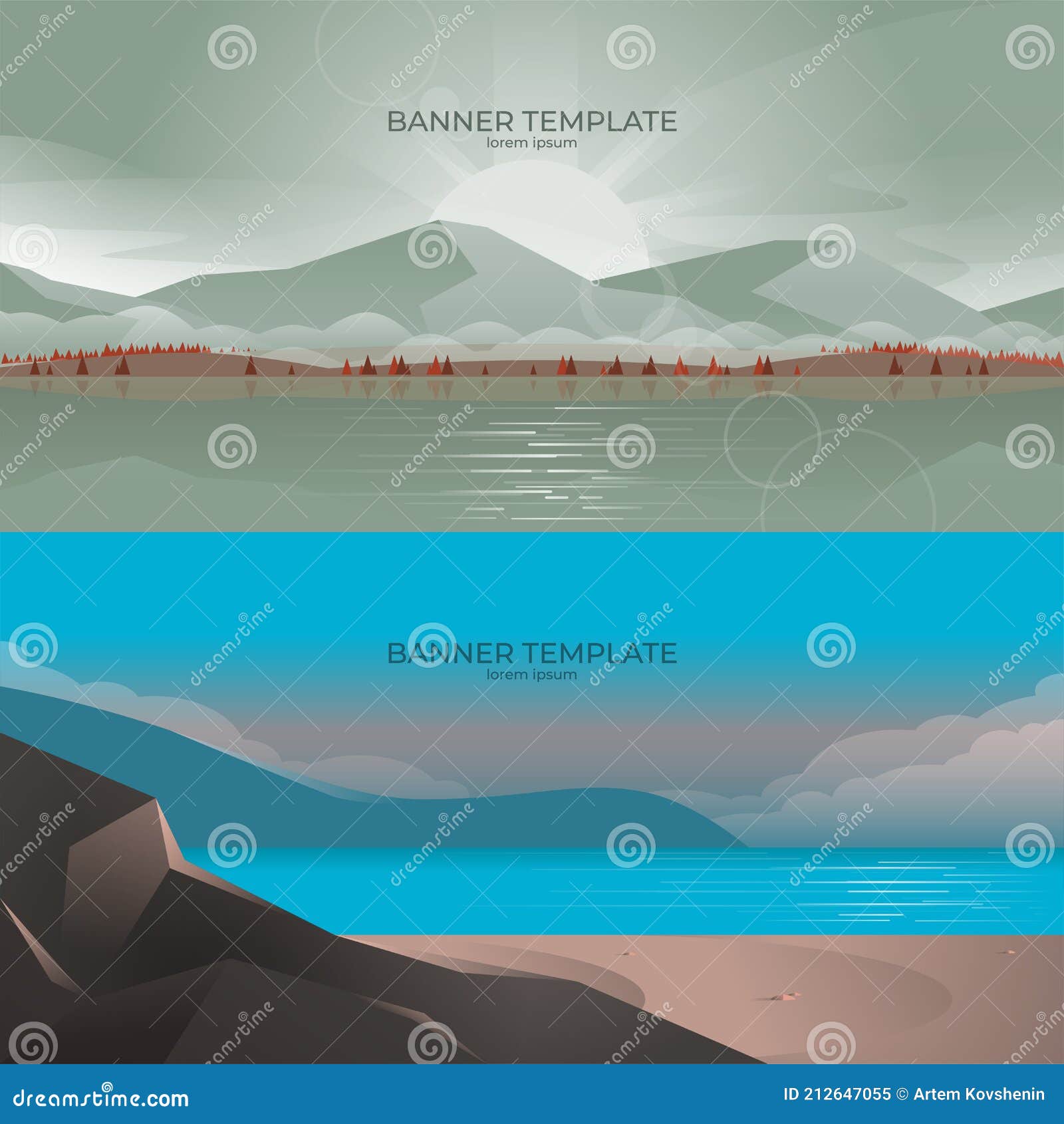 Landscape Web Banner for Website Stock Vector - Illustration of ...