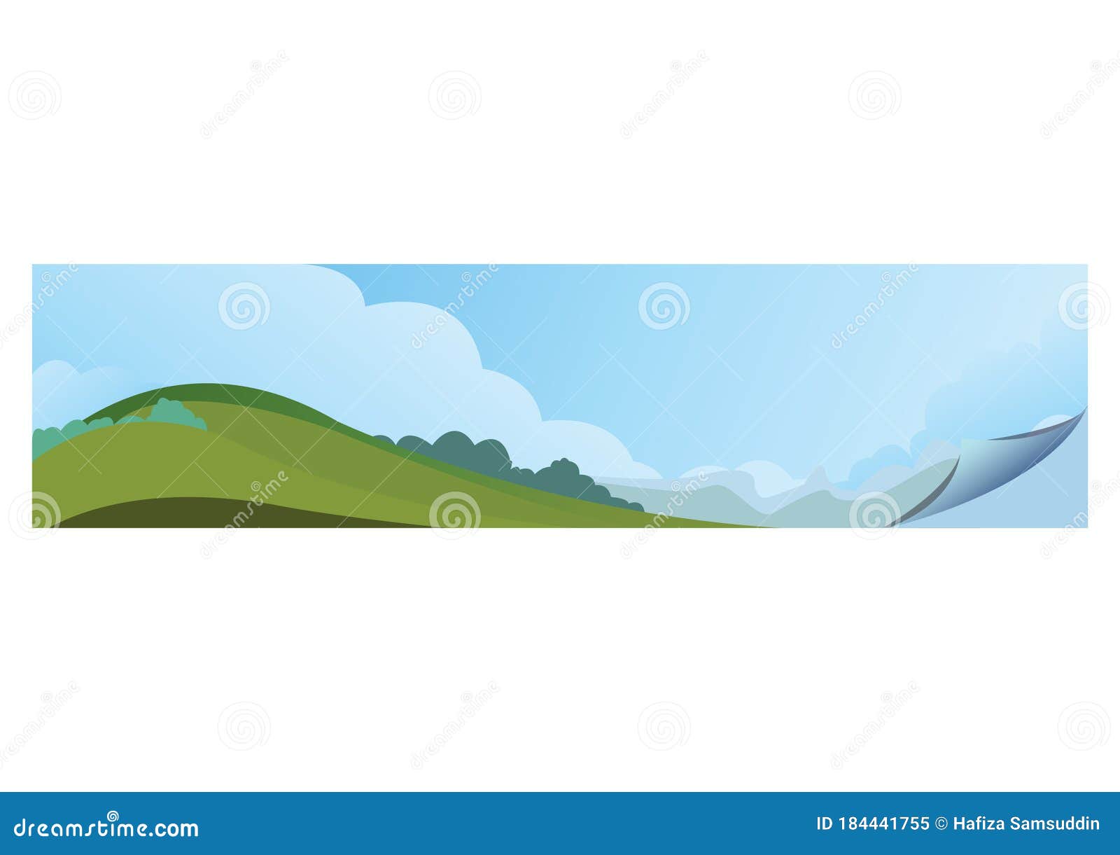 A Landscape Banner Illustration. Stock Illustration - Illustration of ...