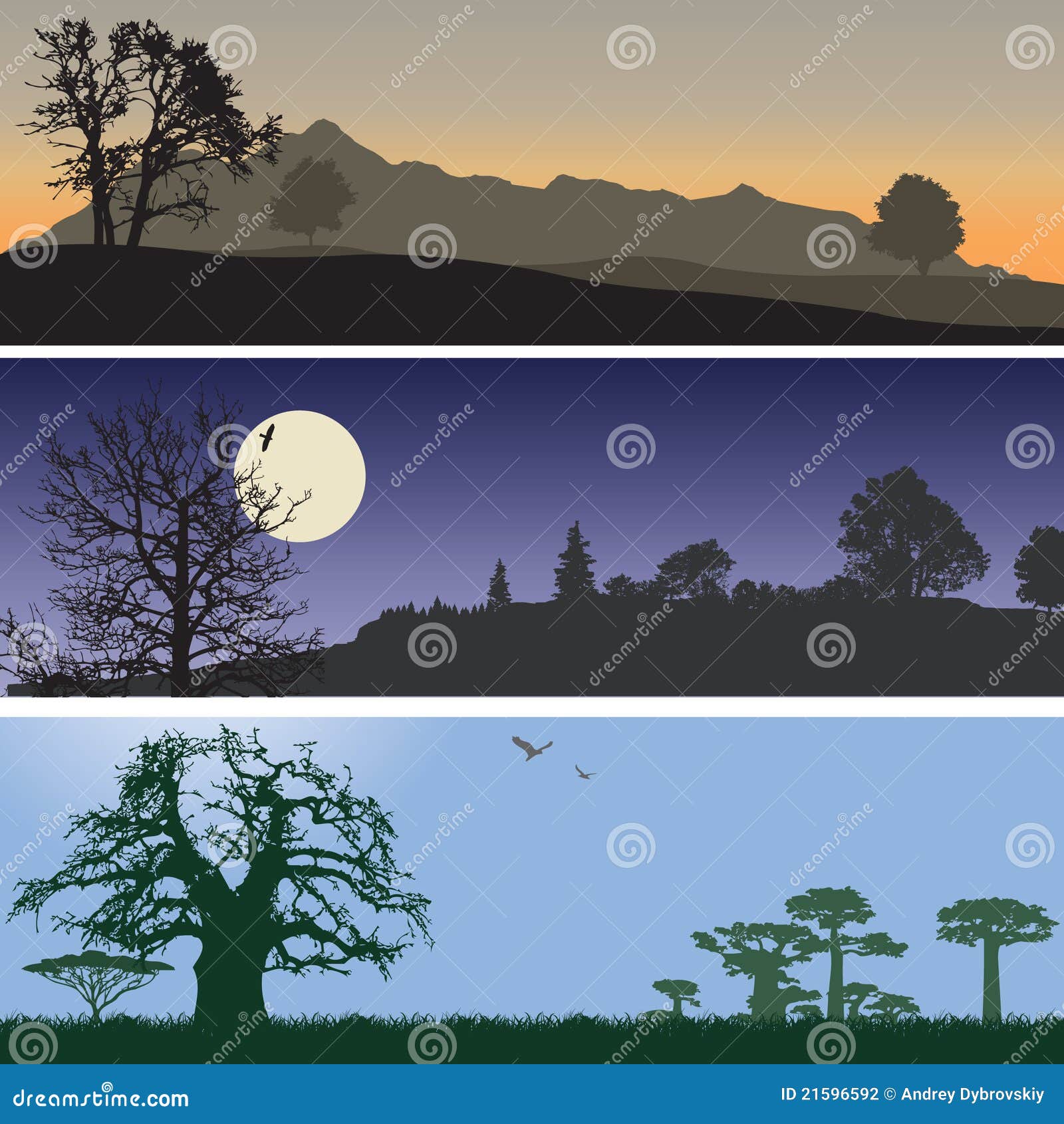 Landscape banners stock vector. Illustration of leaf - 21596592
