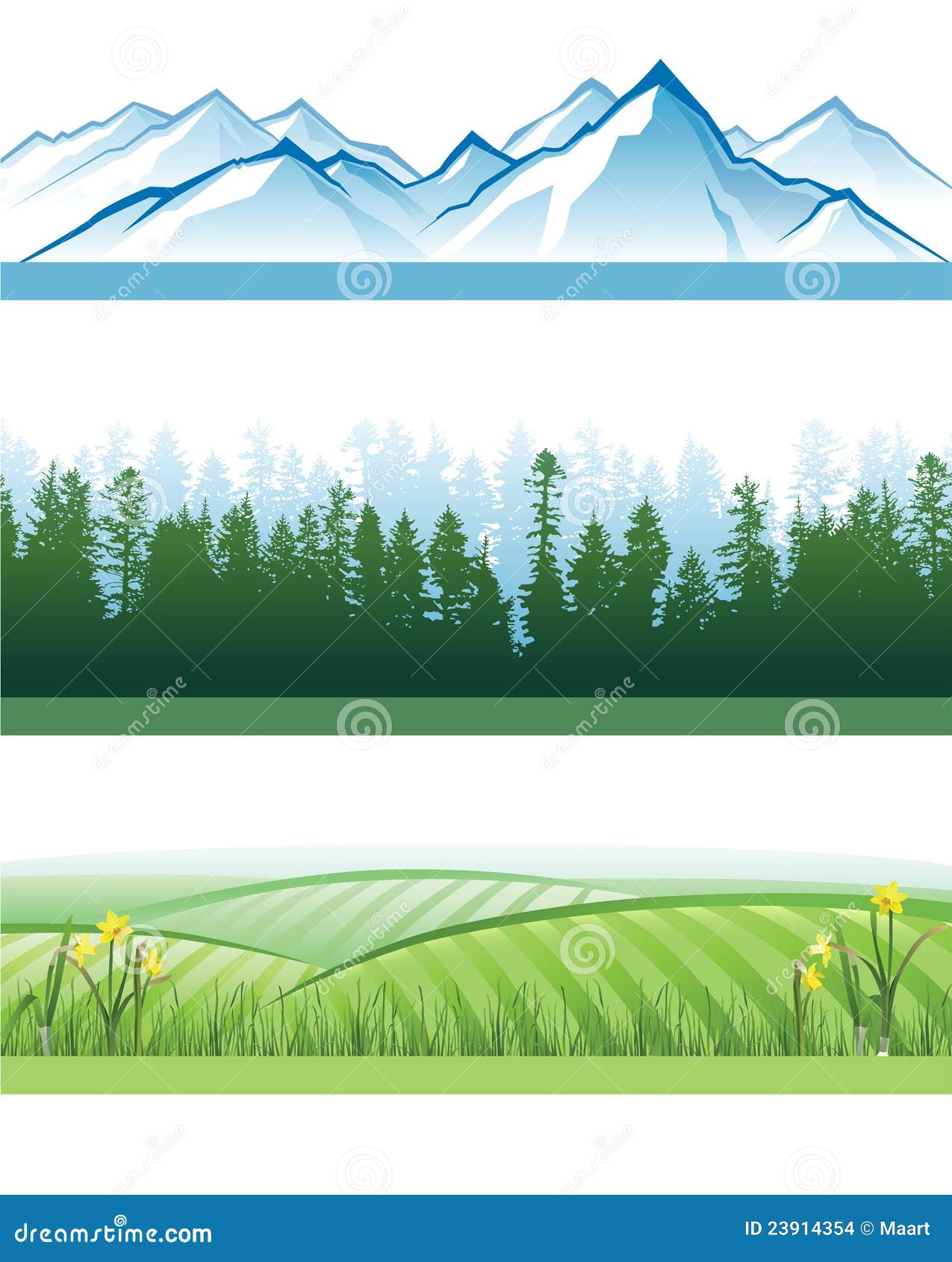 Landscape banners stock vector. Illustration of spring - 23914354