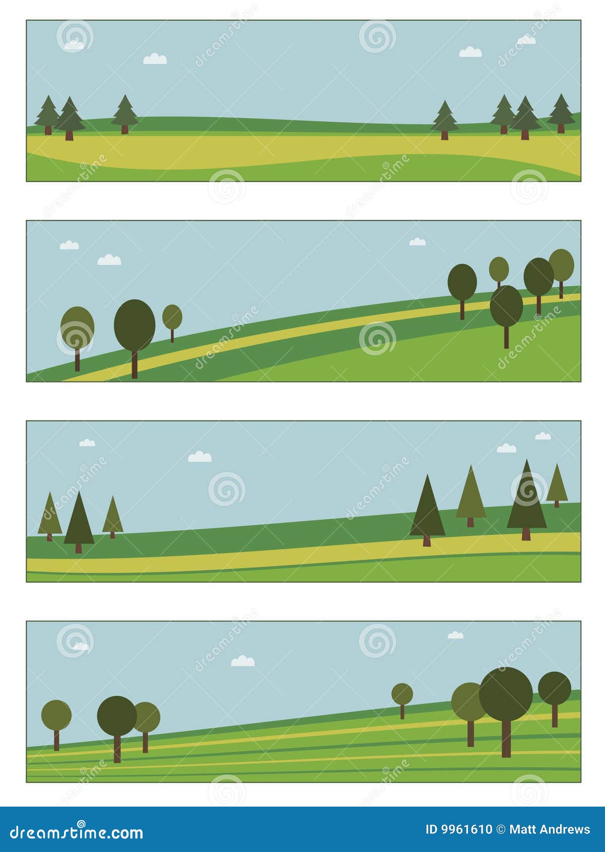Landscape banners stock vector. Illustration of element - 9961610