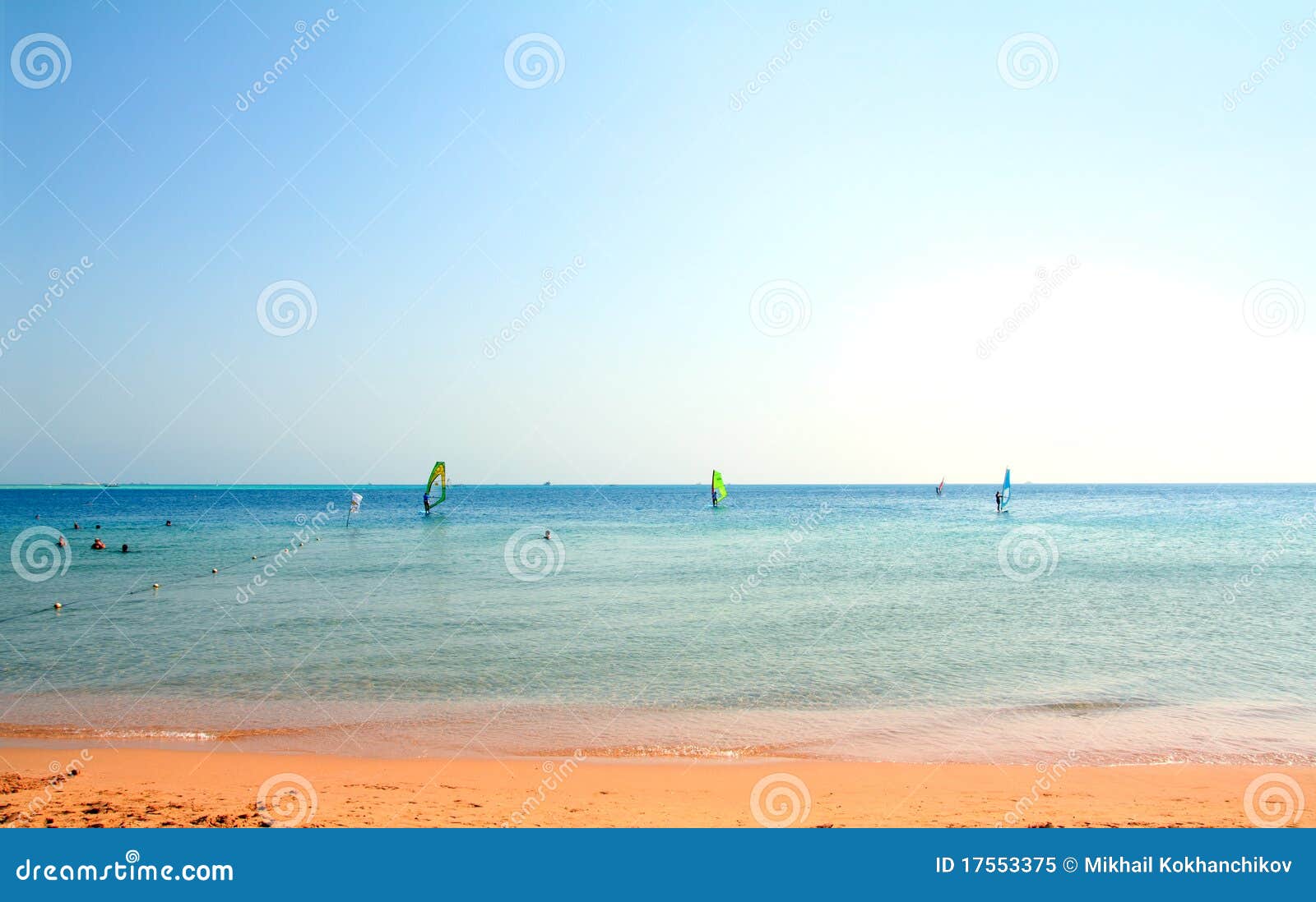 Landscape with Beach and Surfing Stock Image - Image of holidays ...