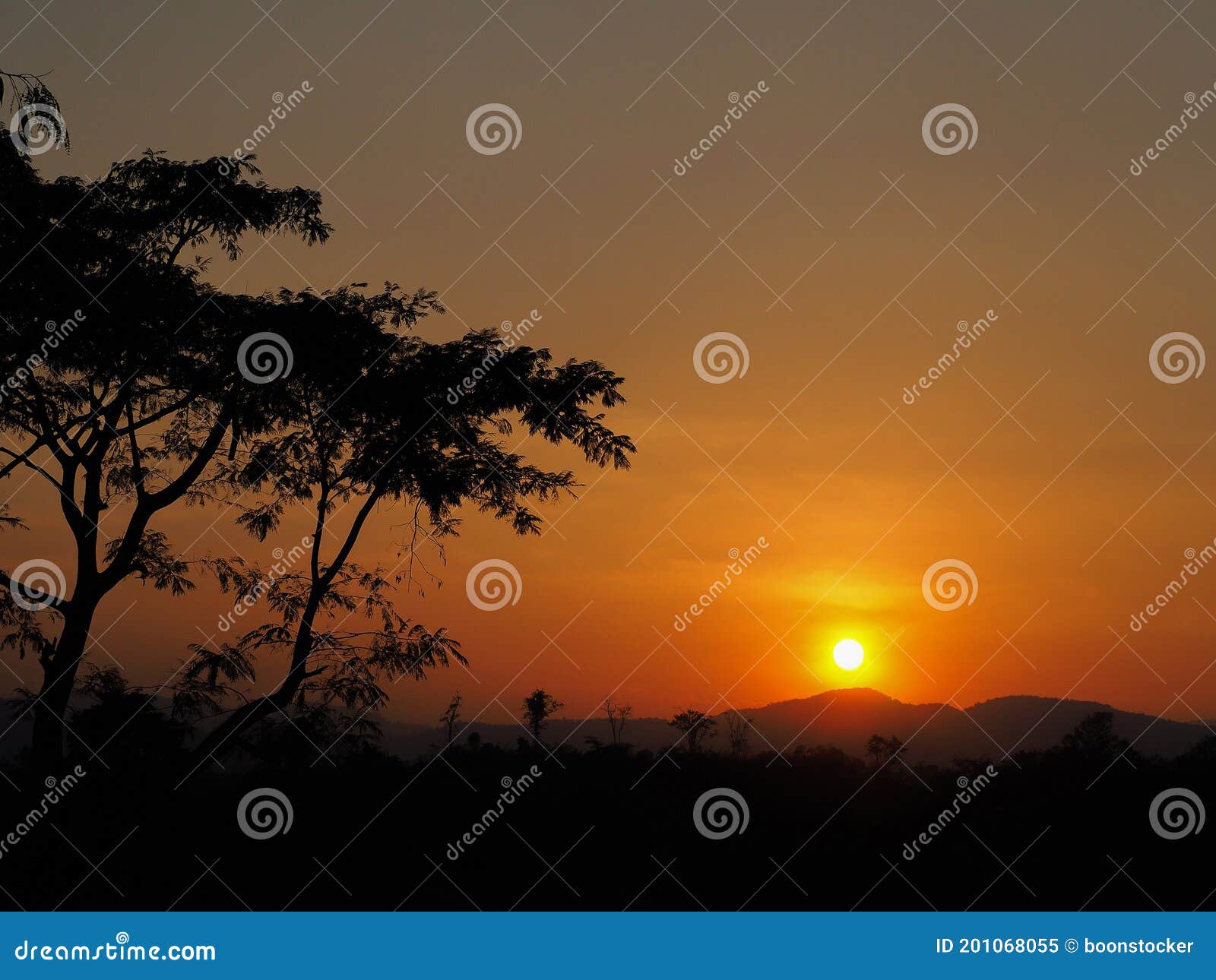 Landscape Beautiful of Colorful Sunset in the Mountains Stock Image ...