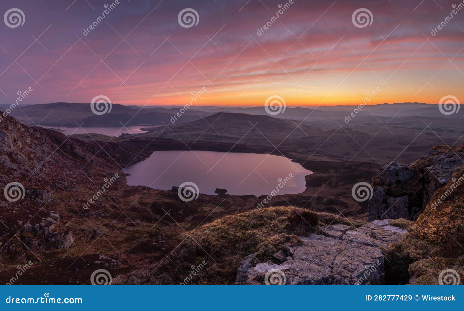 Landscape of a Beautiful Lake during the Sunset in Ireland Stock Image ...