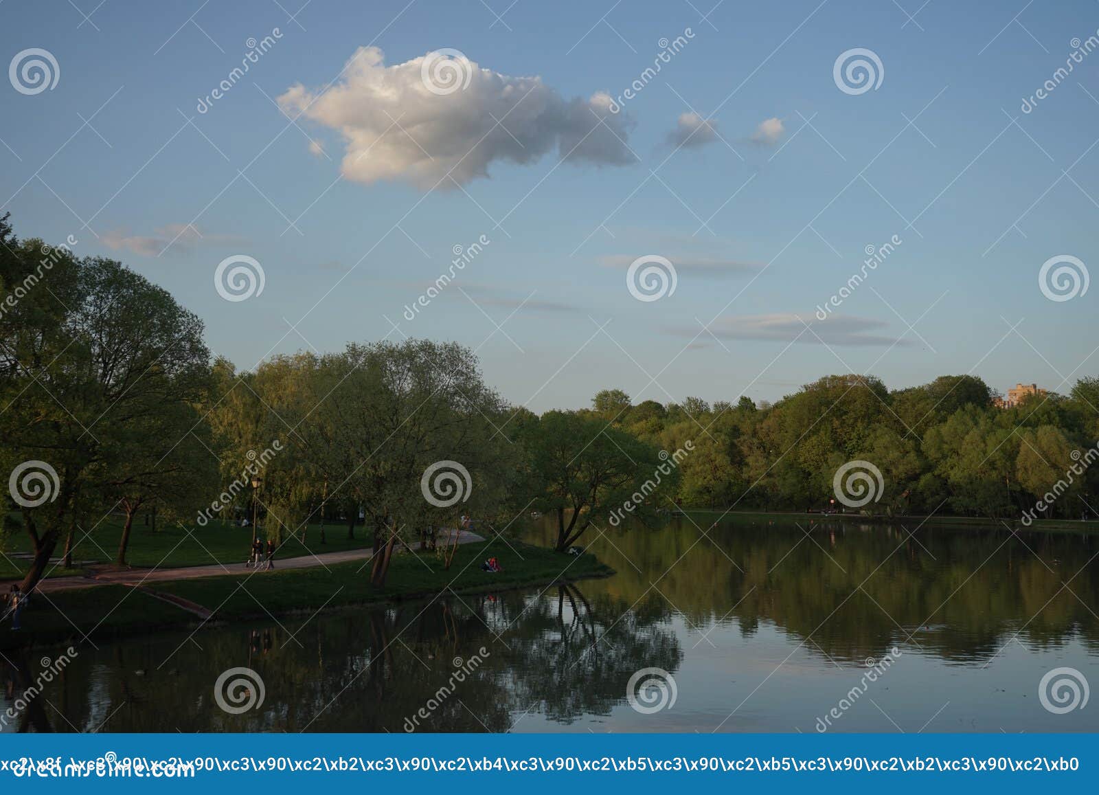 Landscape of a Beautiful Park Stock Photo - Image of waterway ...