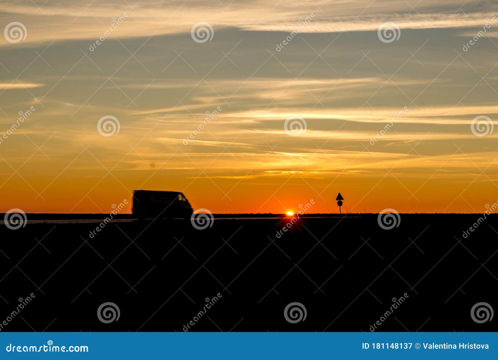 Landscape of a Beautiful Sunset with a Highway in Back Stock Image ...