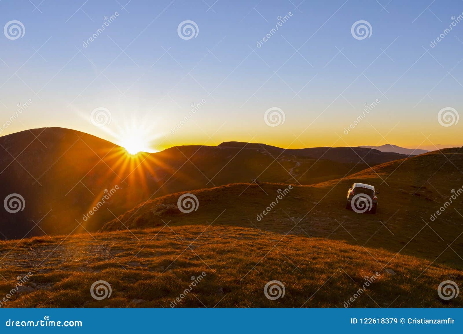 Beautiful Sunset on Top of the Mountains Stock Image - Image of ...