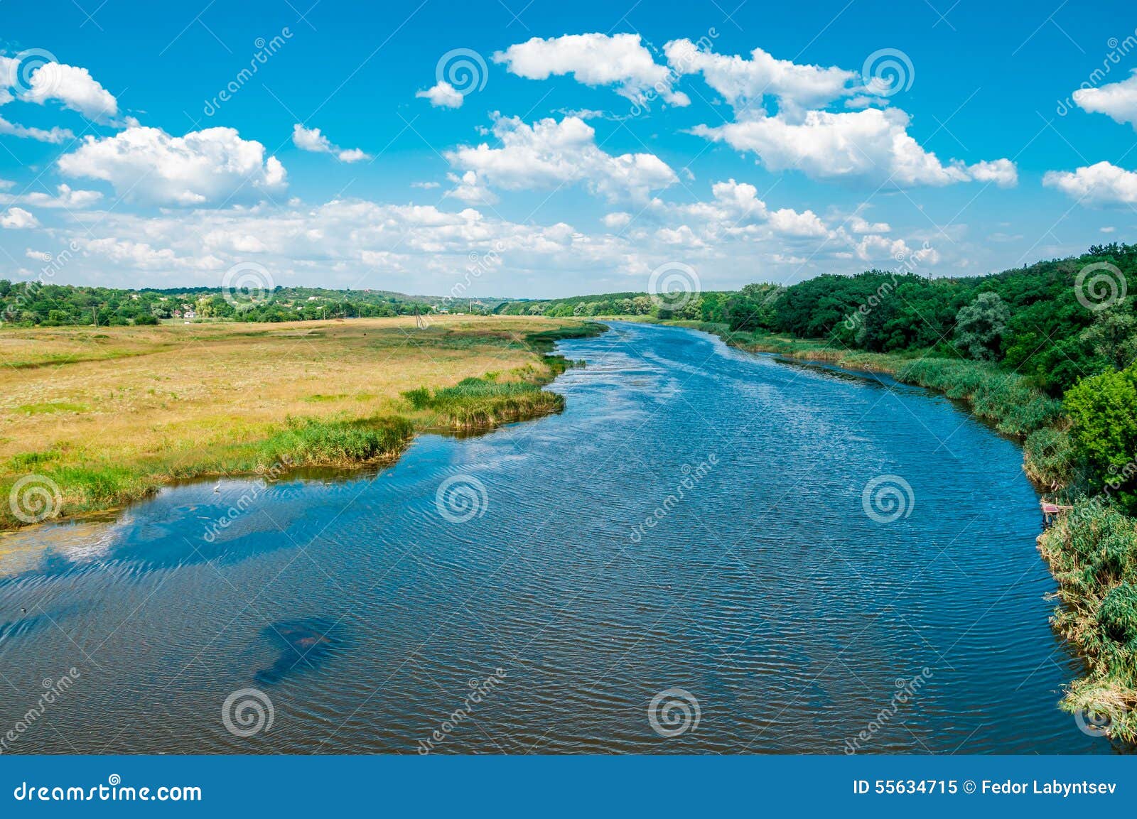 Landscape Bed of the Samara River. Ukraine Stock Image - Image of path ...
