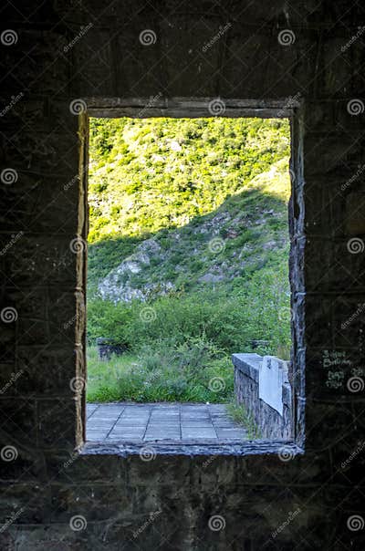 Landscape Behind the Window Stock Image - Image of beautiful, freshness ...