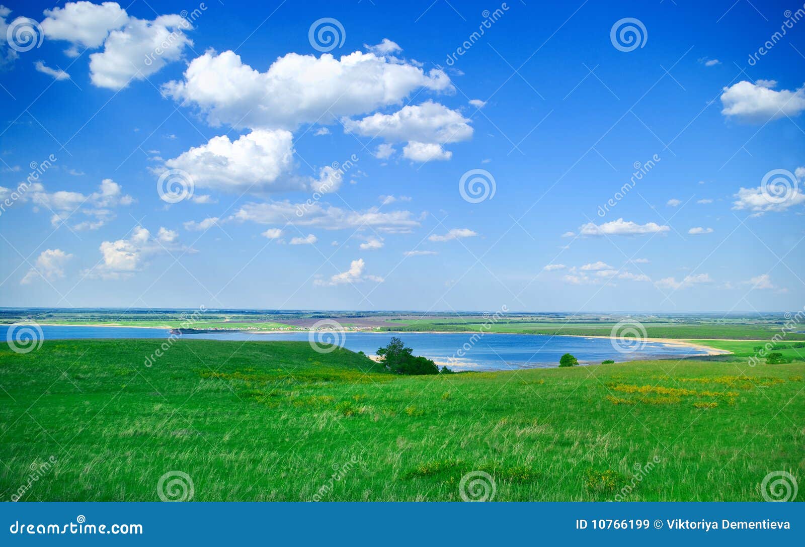 Landscape with blue lake stock image. Image of nature - 10766199