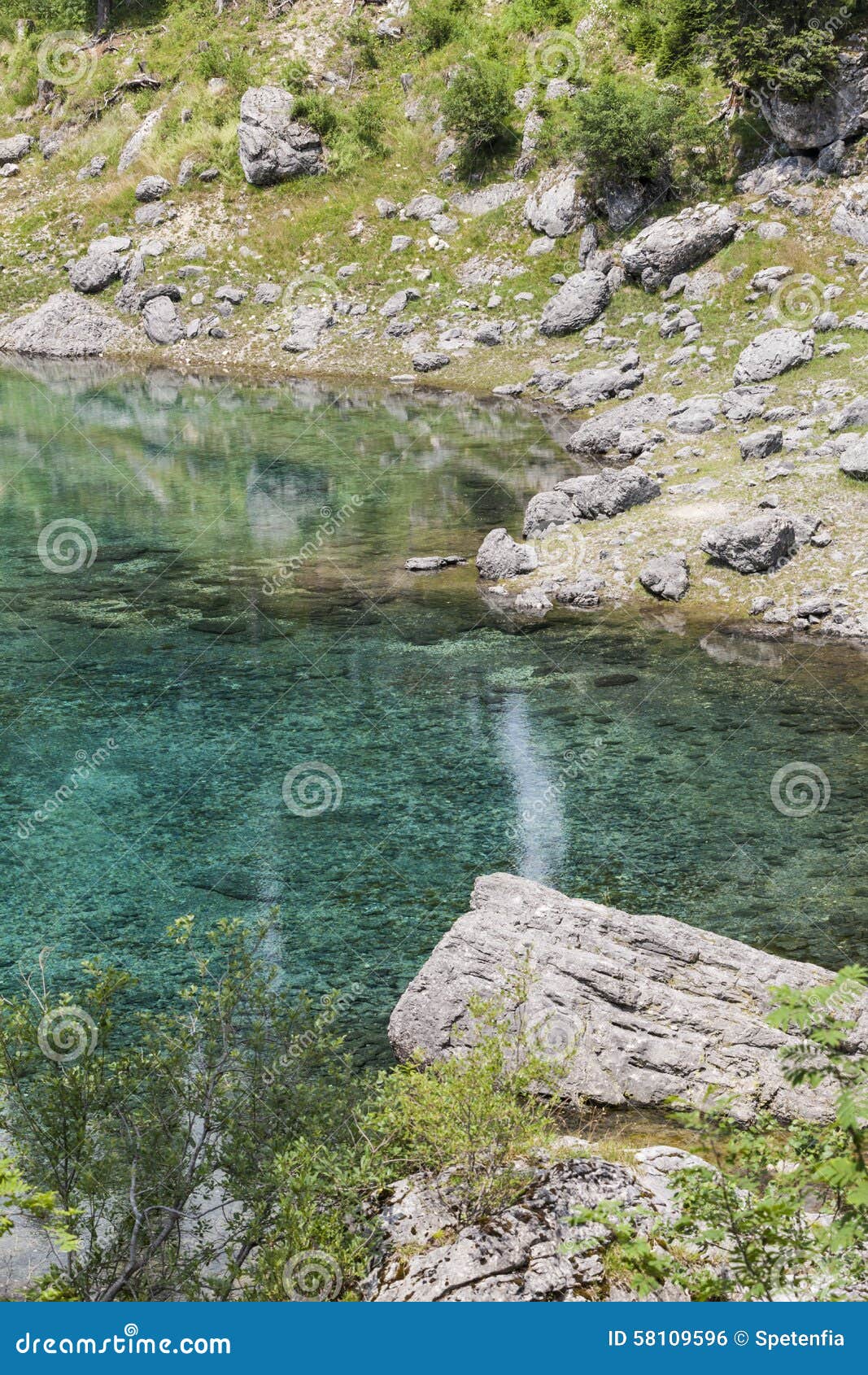 Landscape of Blue Lake in the Mountain Stock Photo - Image of vacation ...
