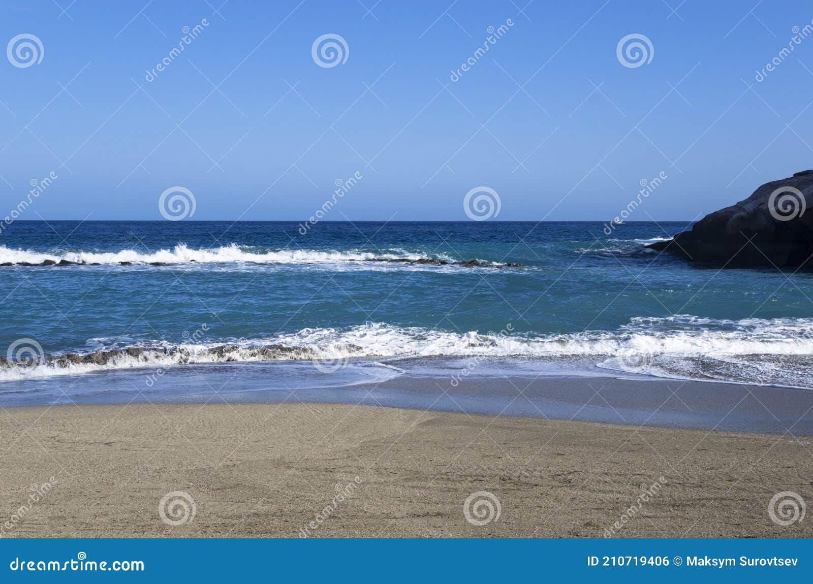 Landscape of the Blue Sea with a Coastline Stock Photo - Image of ...