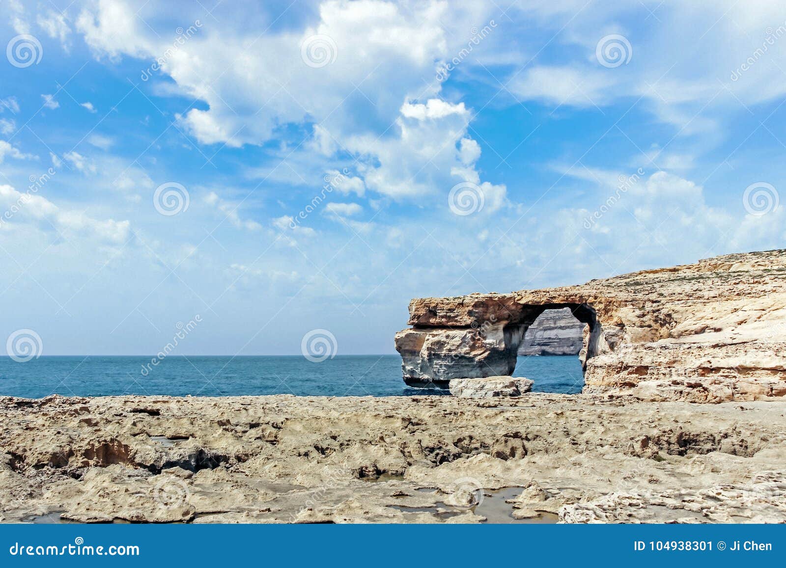 Landscape of Blue Window in Malta Stock Image - Image of europe, nature ...