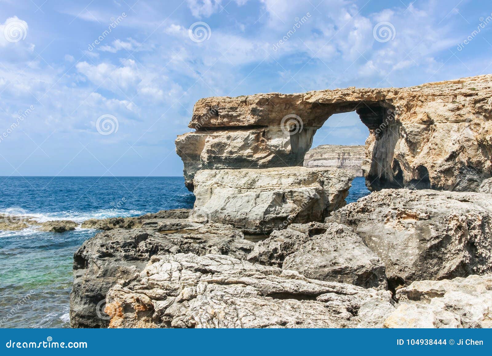 Landscape of Blue Window in Malta Stock Photo - Image of island, dwejra ...