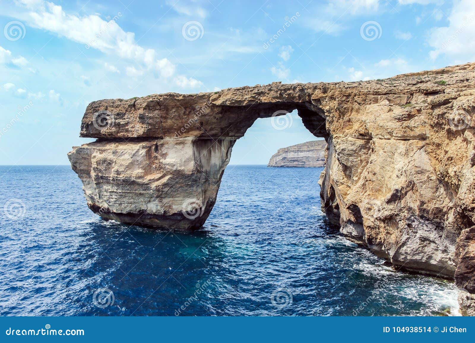 Landscape of Blue Window in Malta Stock Photo - Image of beach, water ...