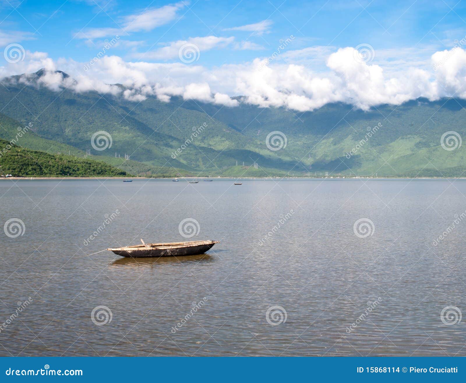 Landscape with boat stock photo. Image of tranquility - 15868114