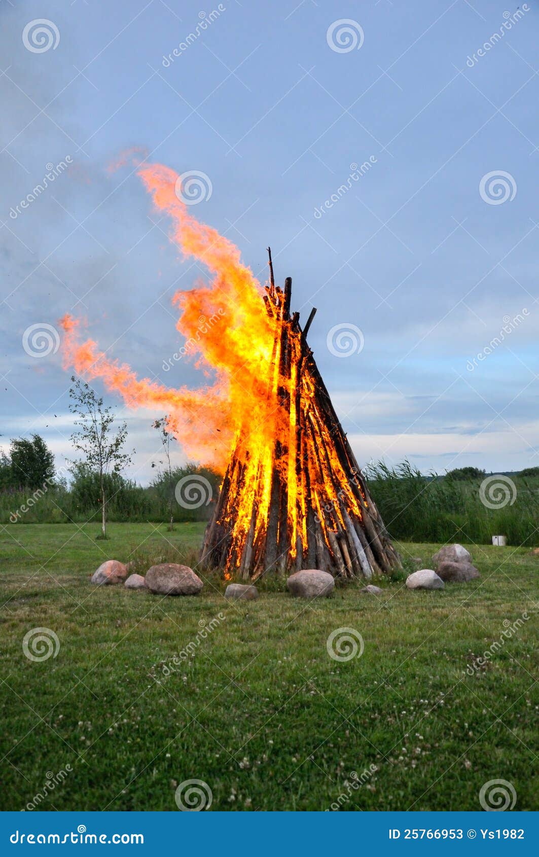Landscape with bonfire stock image. Image of flammable - 25766953