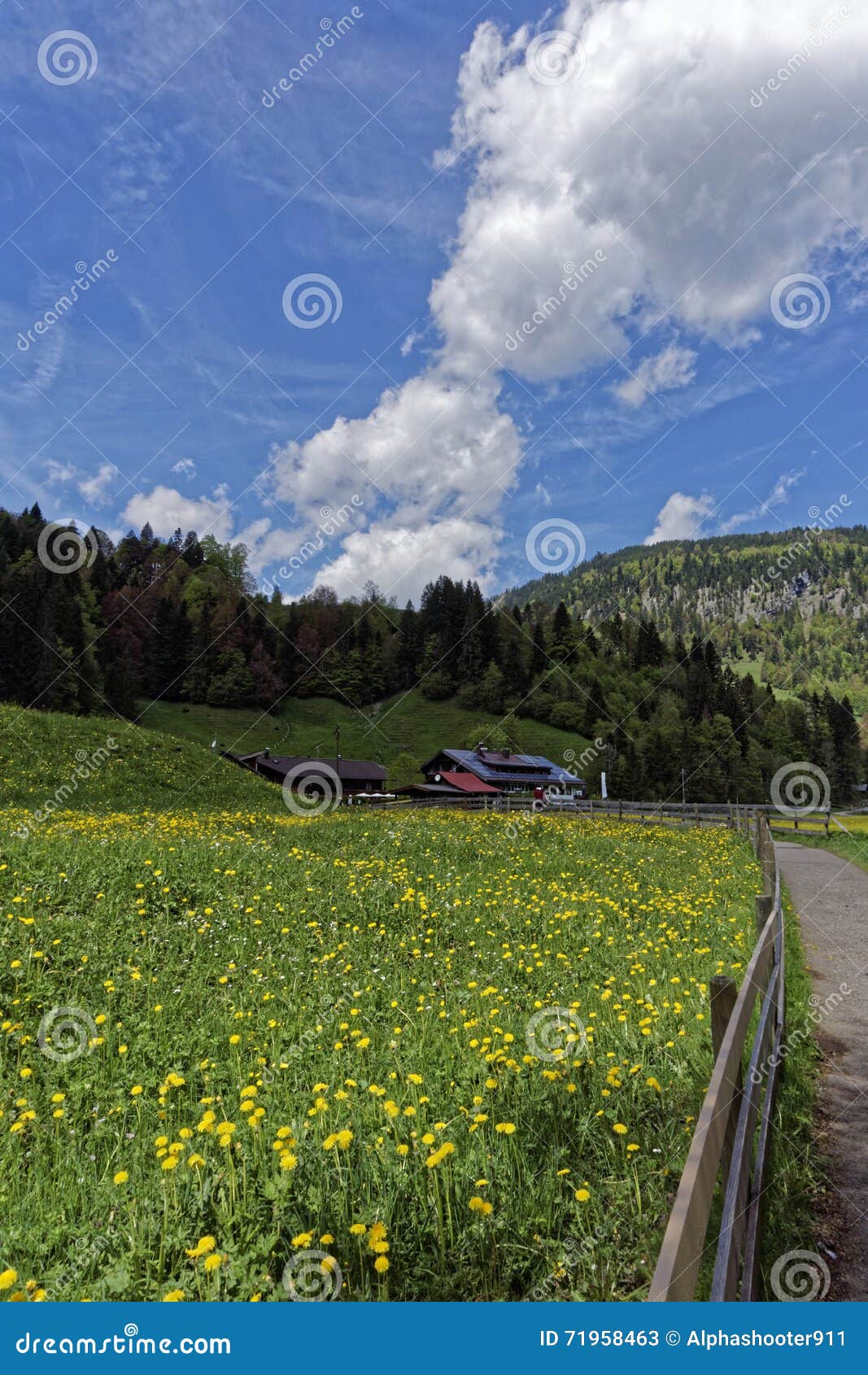 Landscape Bucolic in Spring Stock Image - Image of mountains, hills ...