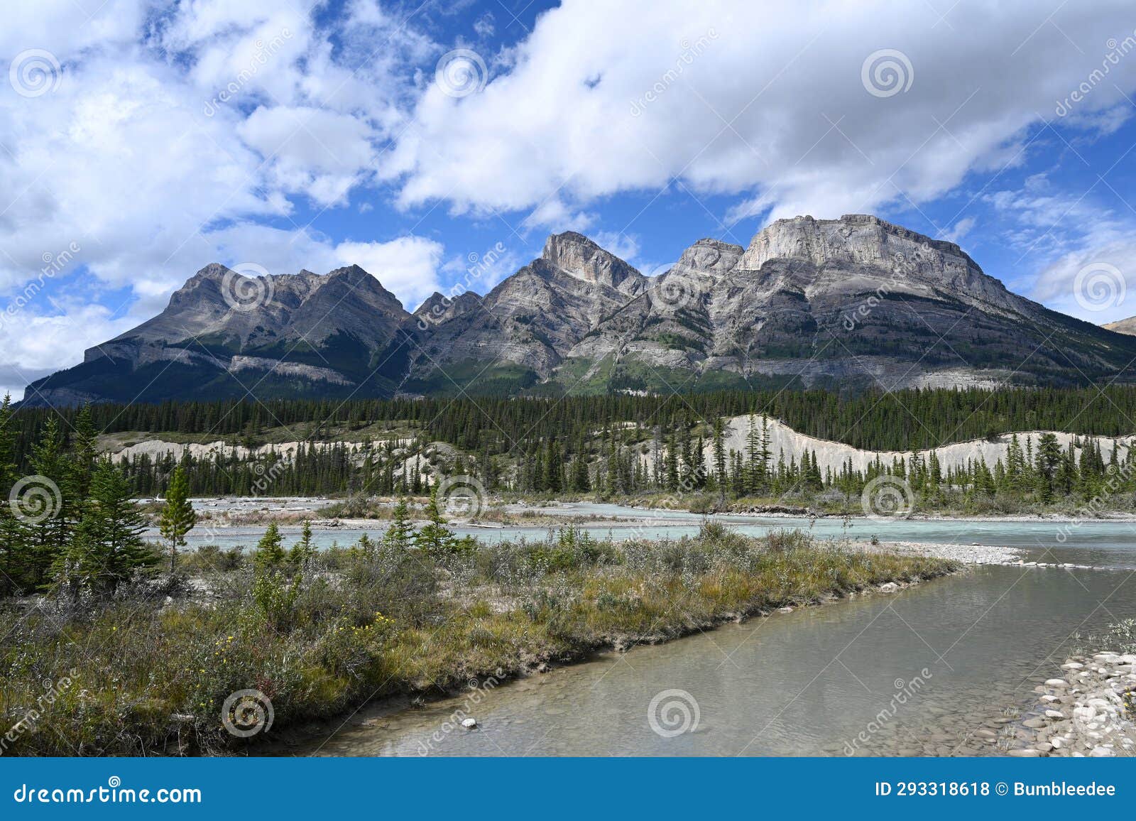 Landscape of Canada with River and Mountains. Banff National Park ...