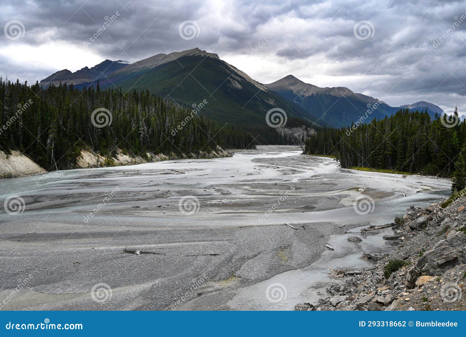 Landscape of Canada with River and Mountains. Banff National Park ...