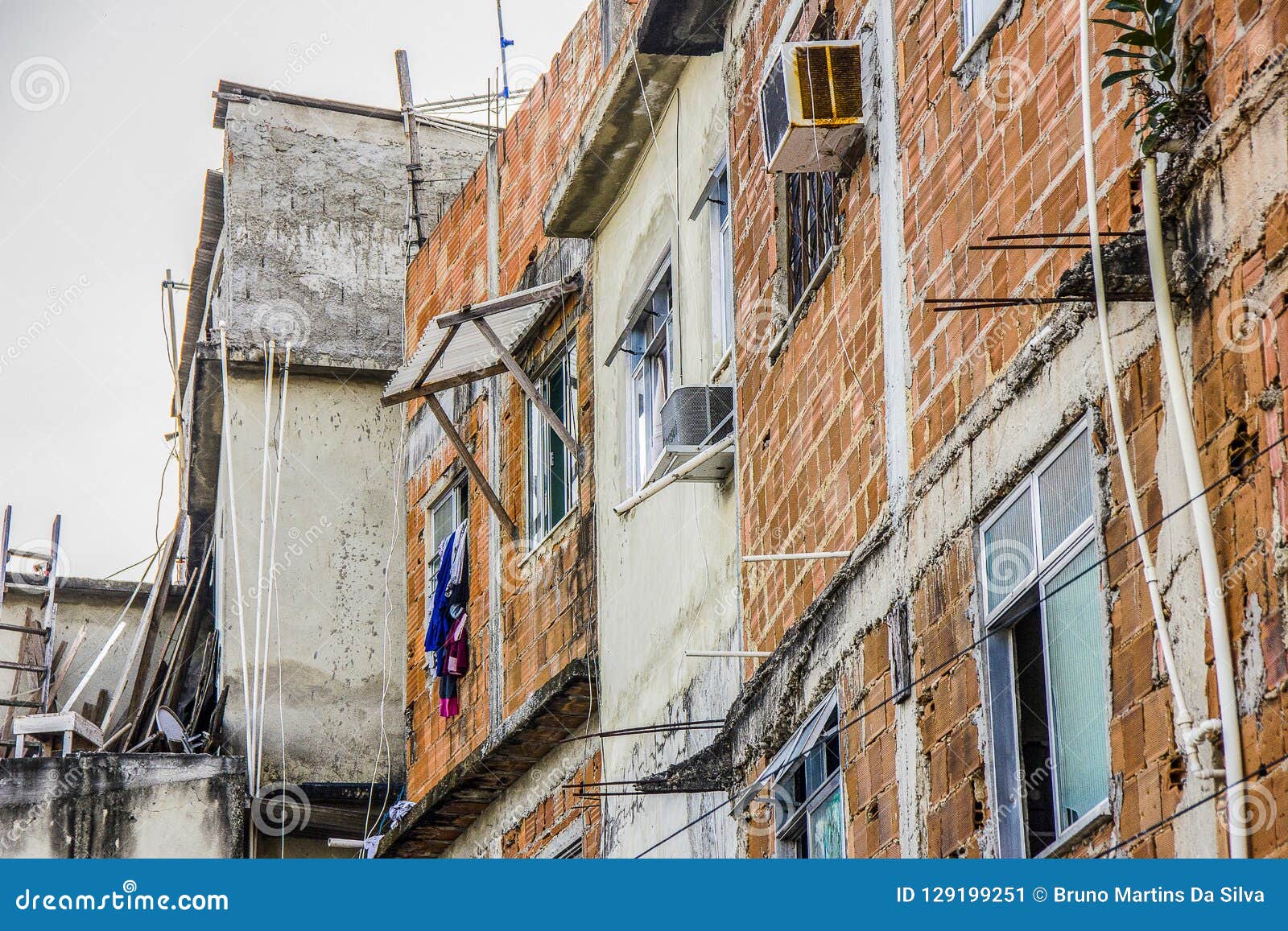 Landscape of the Cantagalo Favela Stock Image - Image of architecture ...