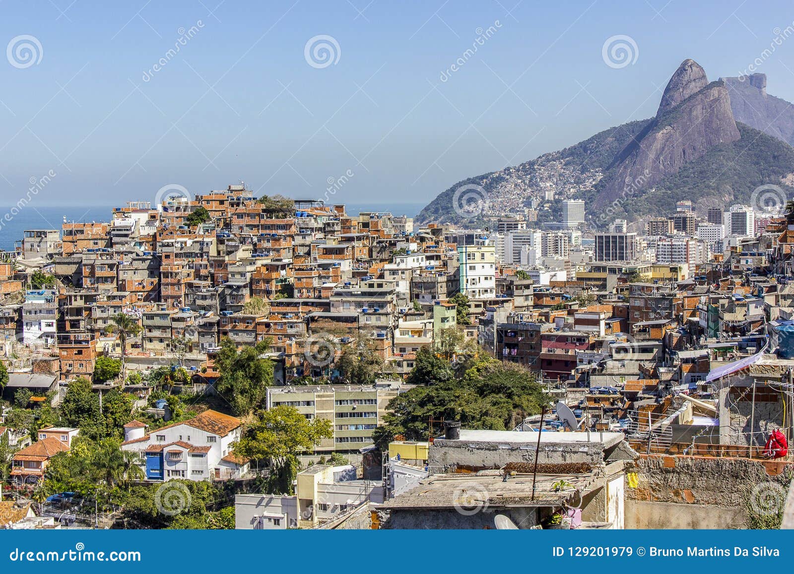 Landscape of the Cantagalo Favela Stock Image - Image of illegal ...
