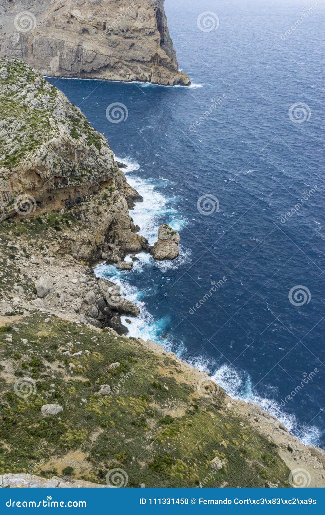 Landscape, Cape Formentor on the Island of Majorca in Spain. Cliffs ...