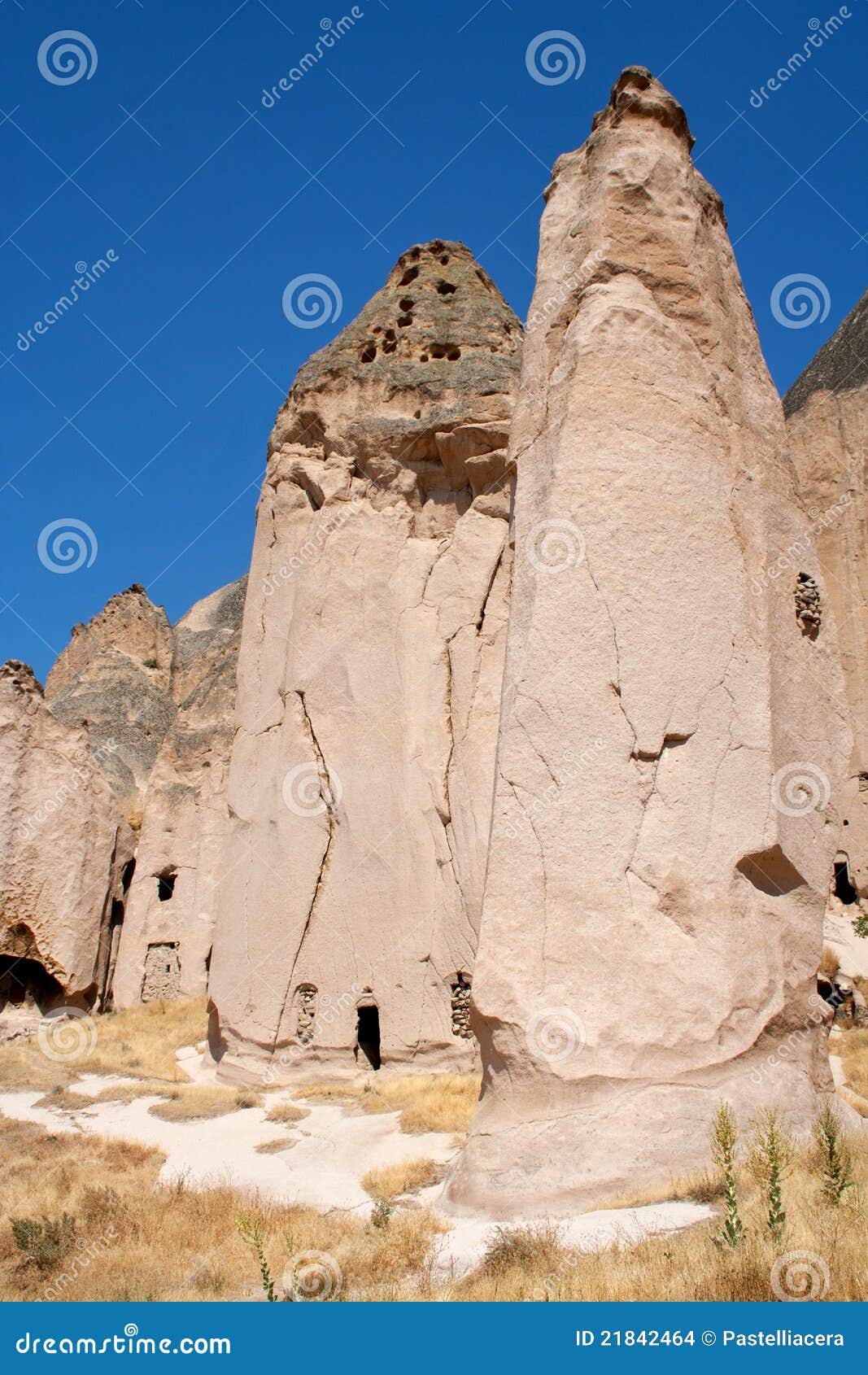Landscape in Cappadocia Turkey Stock Photo - Image of travel, chimney ...
