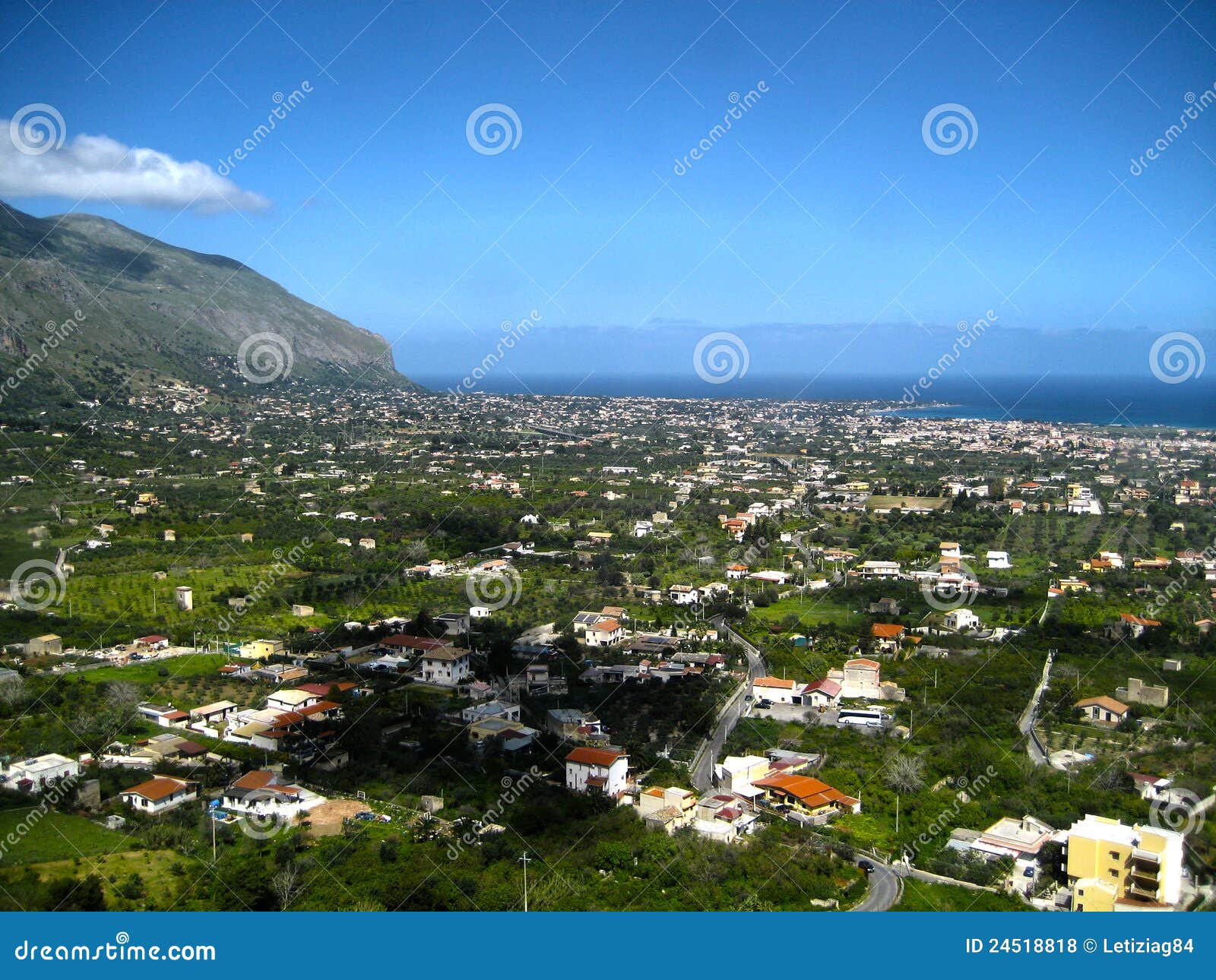 Landscape of Carini, Sicily Stock Photo - Image of capital, tower: 24518818