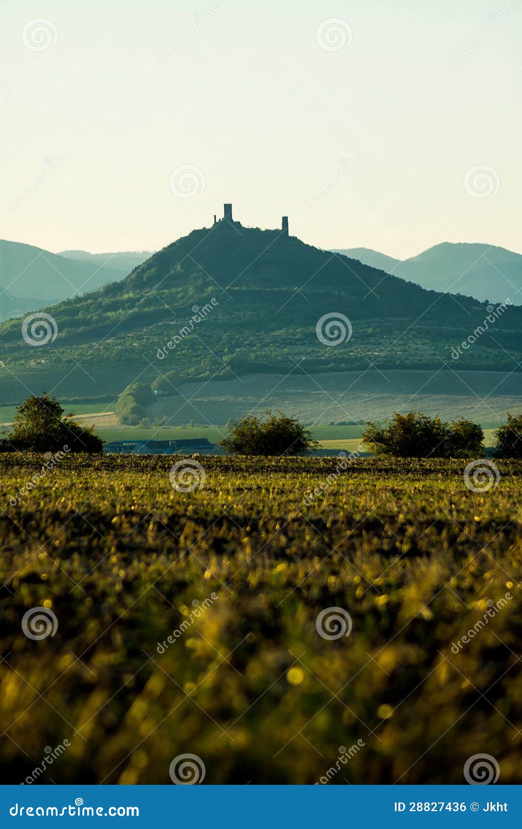 Landscape with castle stock photo. Image of towers, hill - 28827436