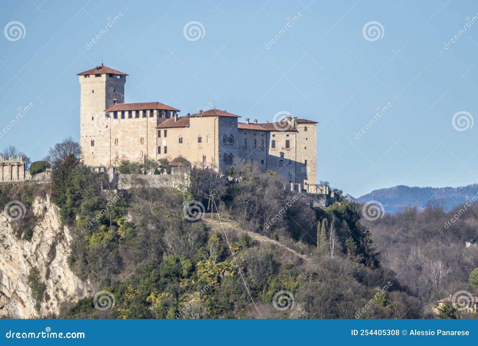Landscape of the Castle of Angera Stock Photo - Image of maggiore, alps ...
