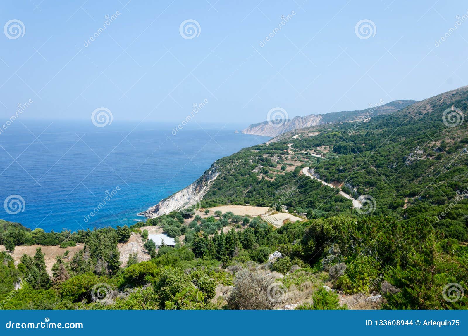 Landscape of Cephalonia, Greece Stock Photo - Image of bushes, sunny ...