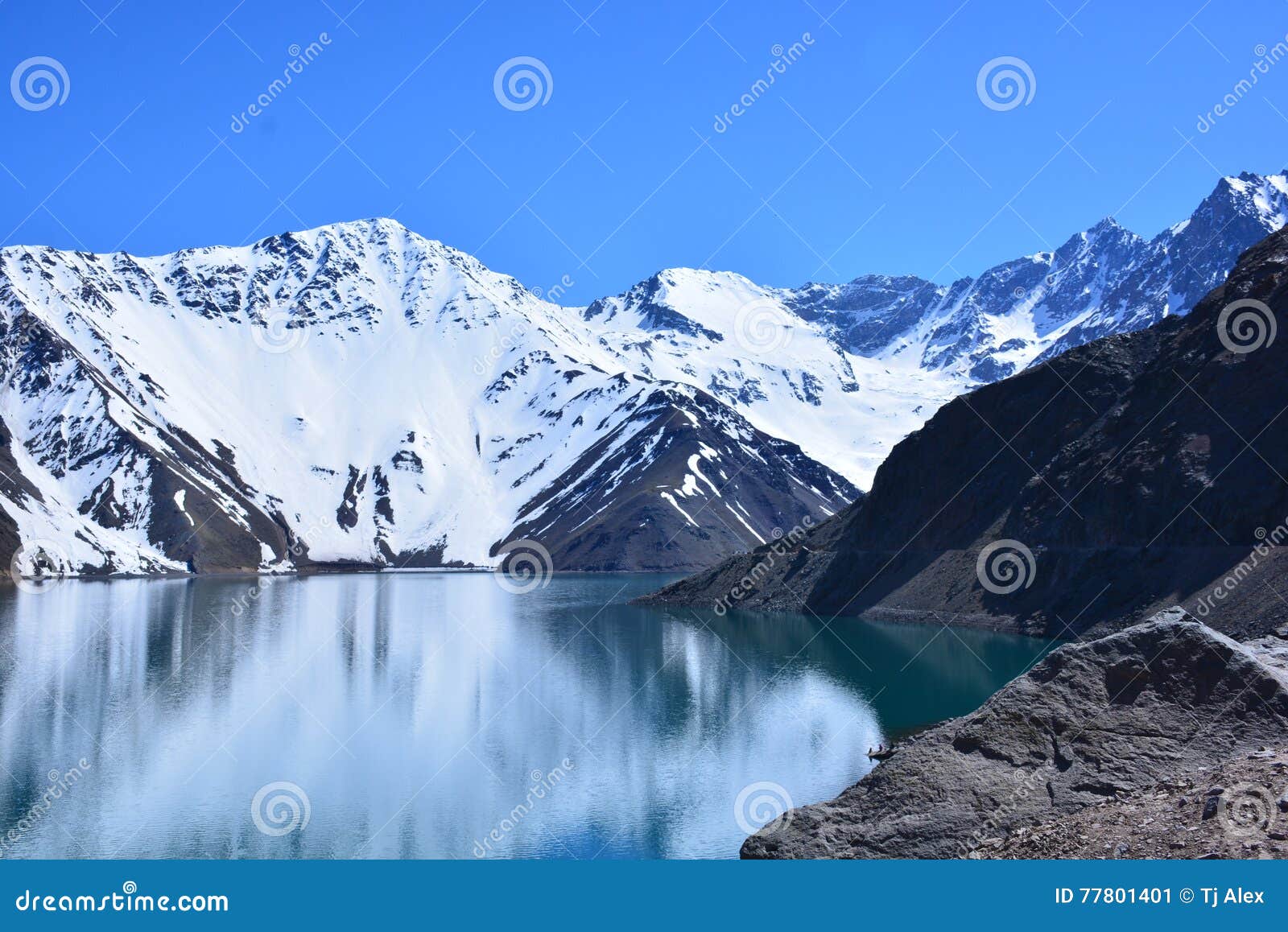 Landscape in chile stock image. Image of reservoir, peak - 77801401