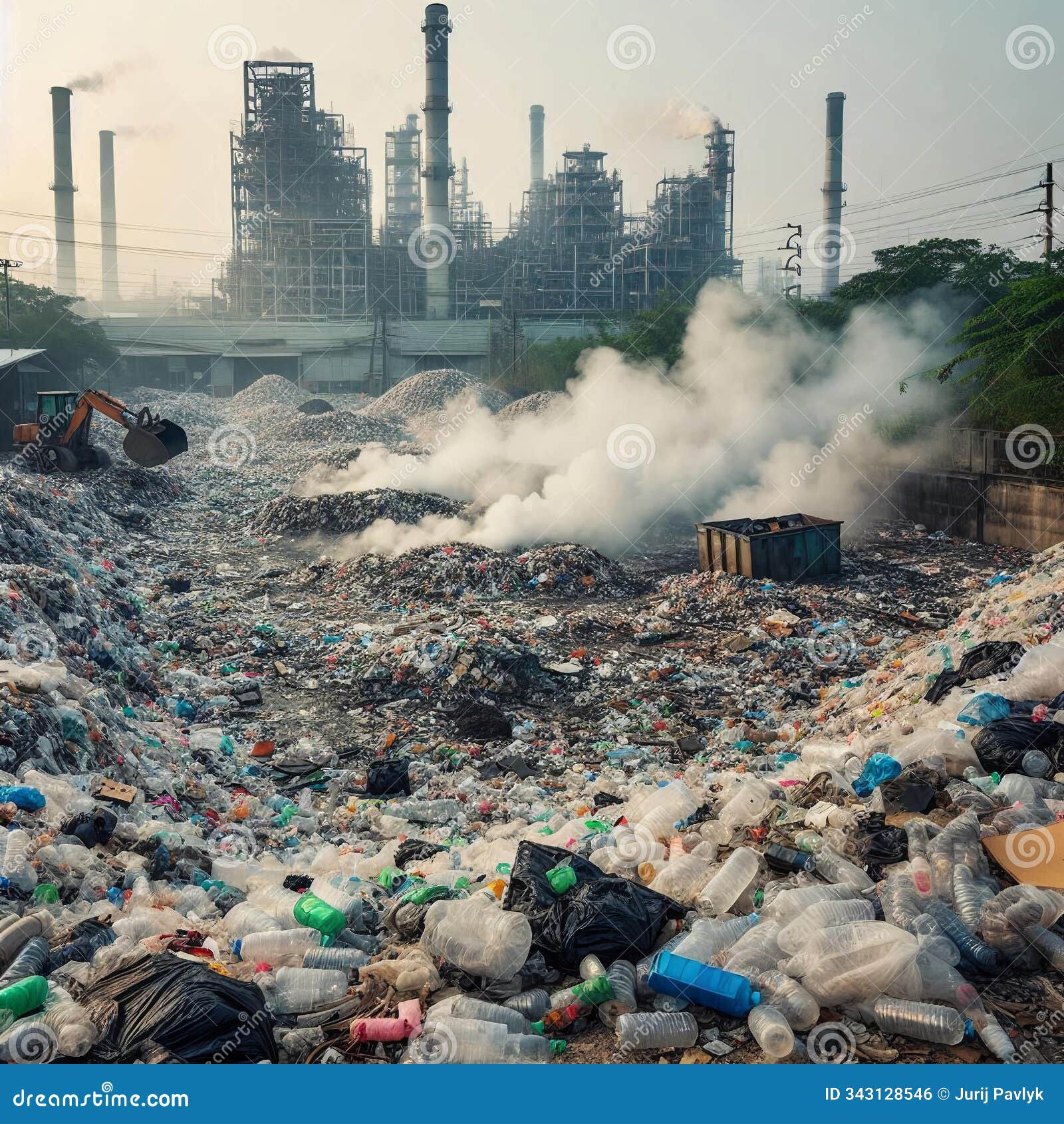 A Landscape Choked With Plastic Waste Stock Photo | CartoonDealer.com ...