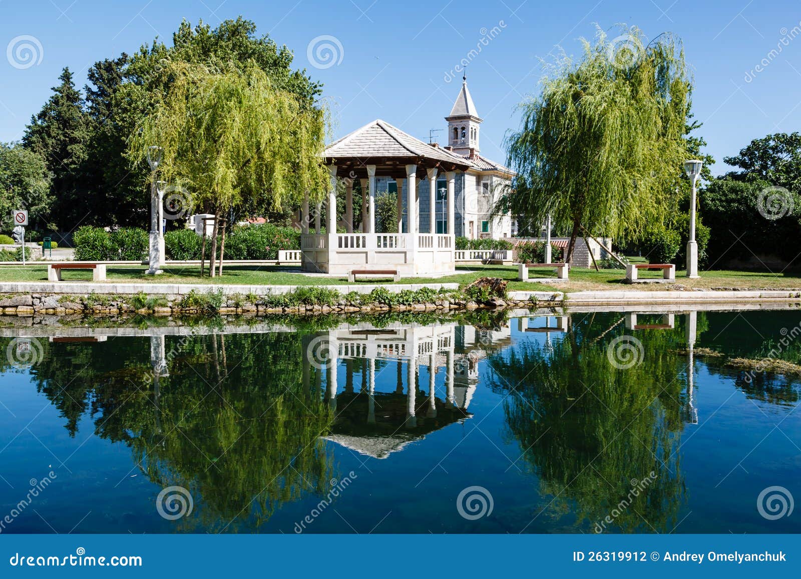 Landscape, Church and Pavilion Stock Photo - Image of outdoor, city ...