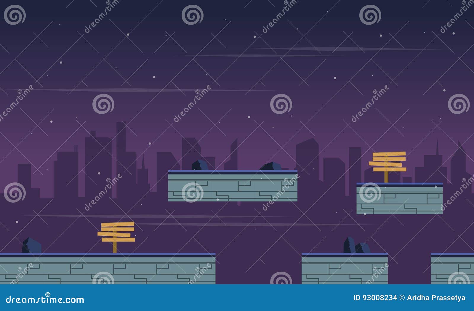 Landscape City for Game Background Stock Vector - Illustration of ...