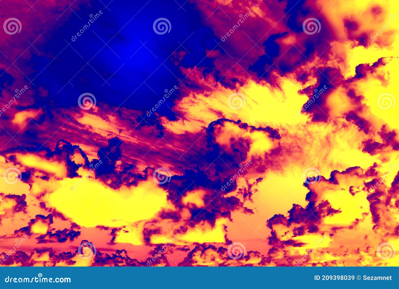 Landscape with Clouds the Dramatic Color of a Nuclear Explosion. Time ...
