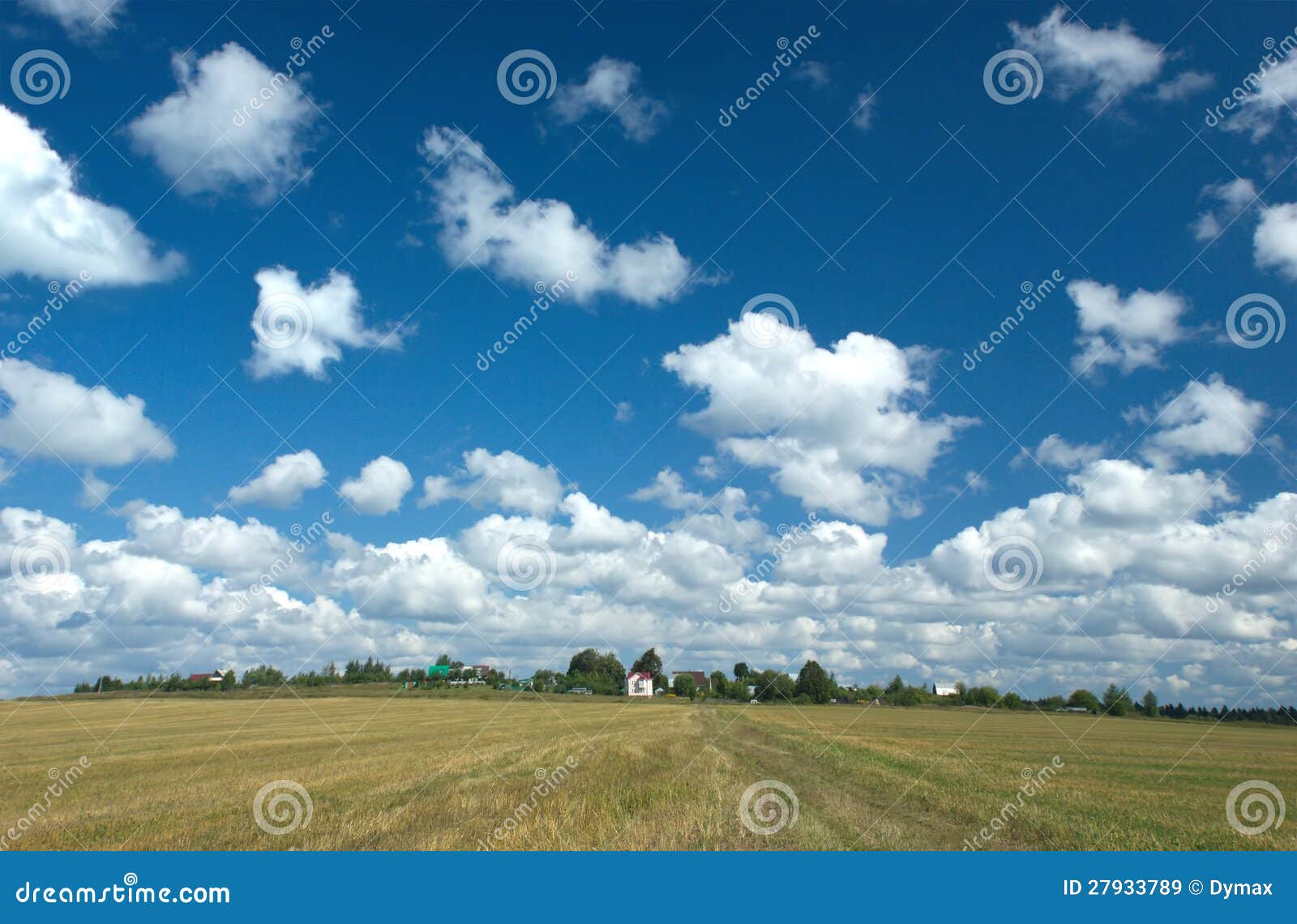 Landscape with Clouds Over Field Stock Image - Image of countryside ...