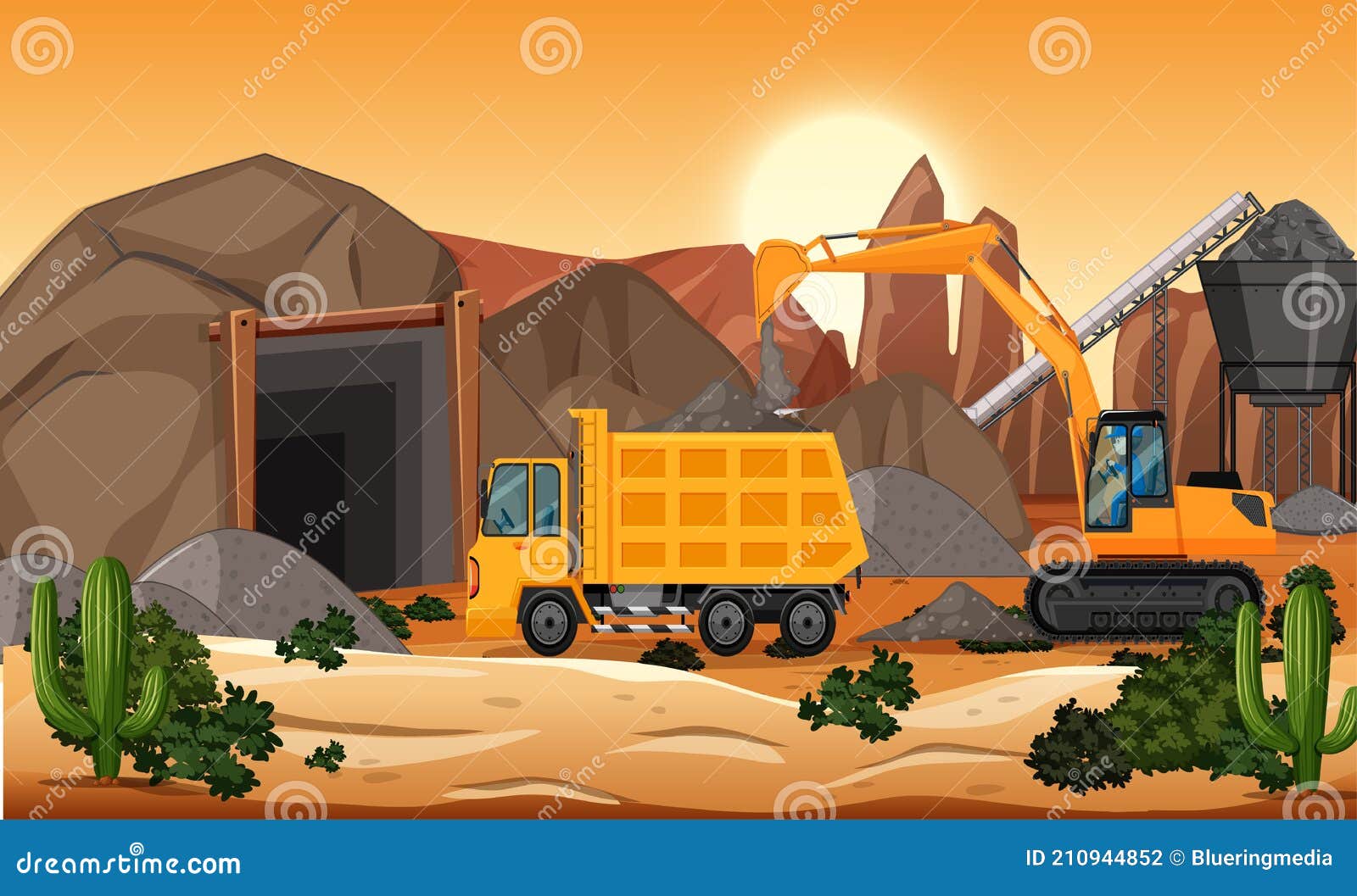 Coal Mining Isometric Flowchart Vector Illustration | CartoonDealer.com ...