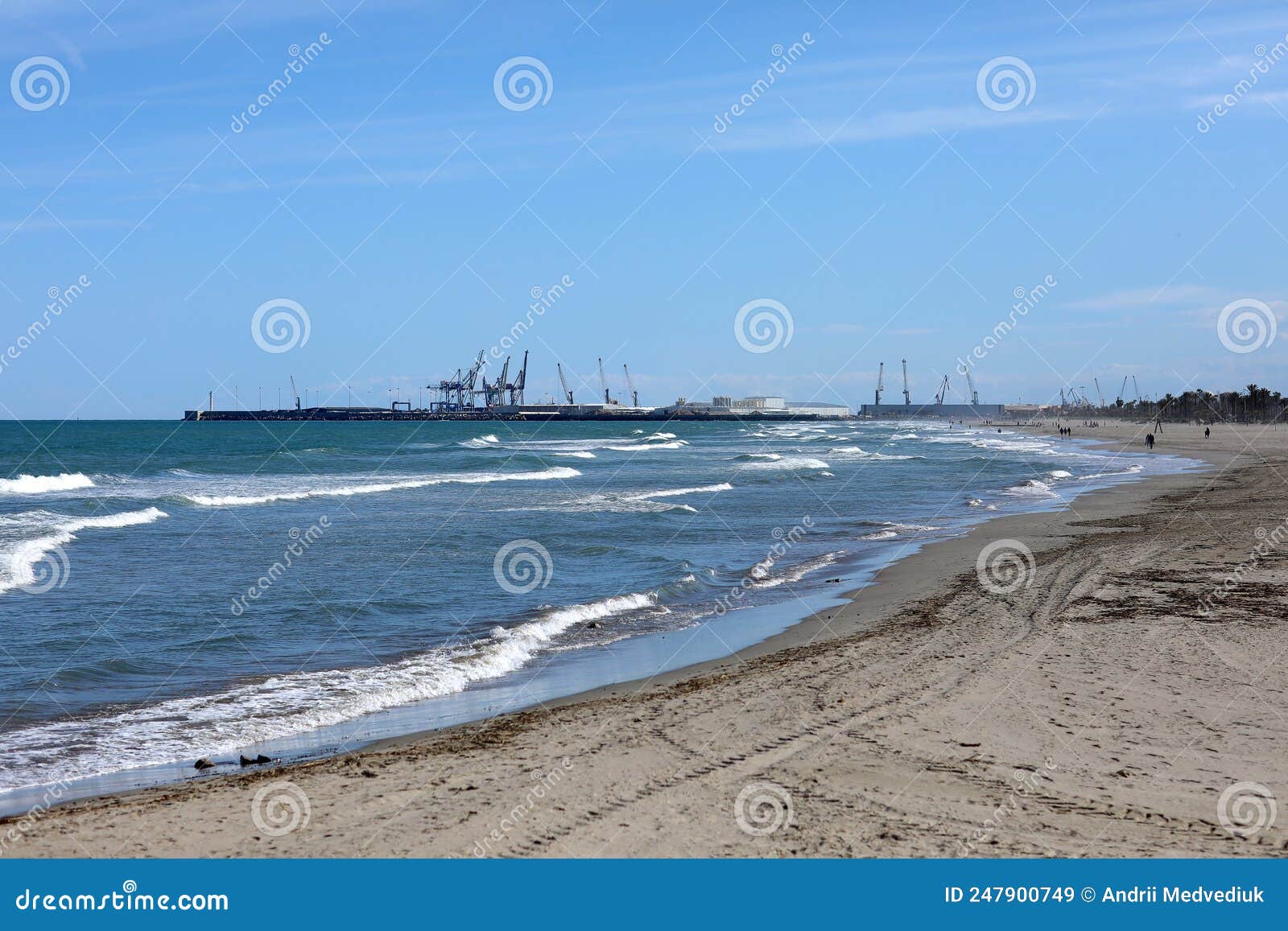 Landscape by the Coast Sea. Sea Port on Background Stock Image - Image ...