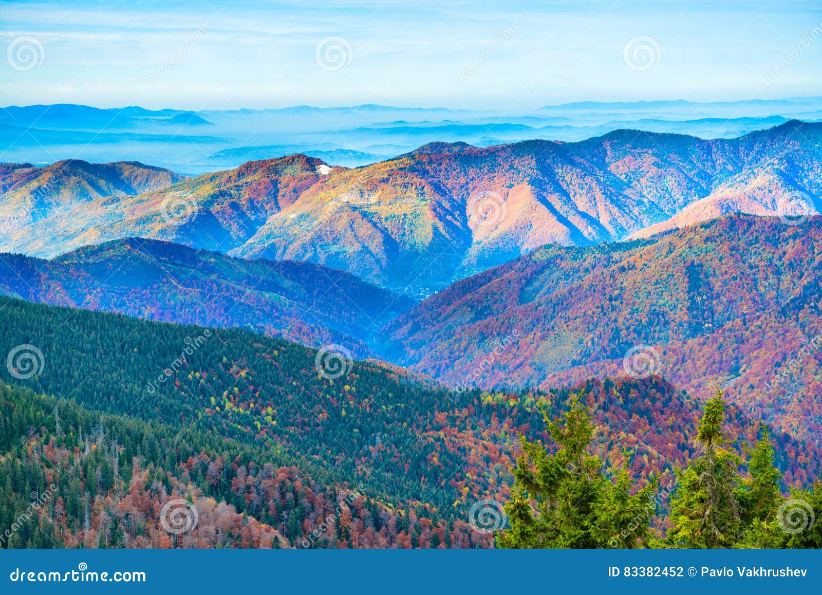 Landscape with Colorful Mountain Ranges Stock Photo - Image of ...