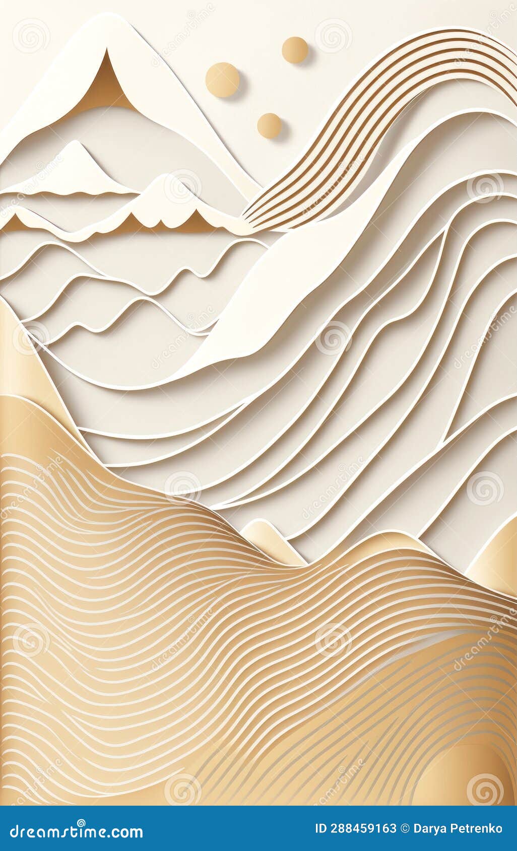 Landscape Composition in a Beautiful Paper Cut Style Design Stock ...