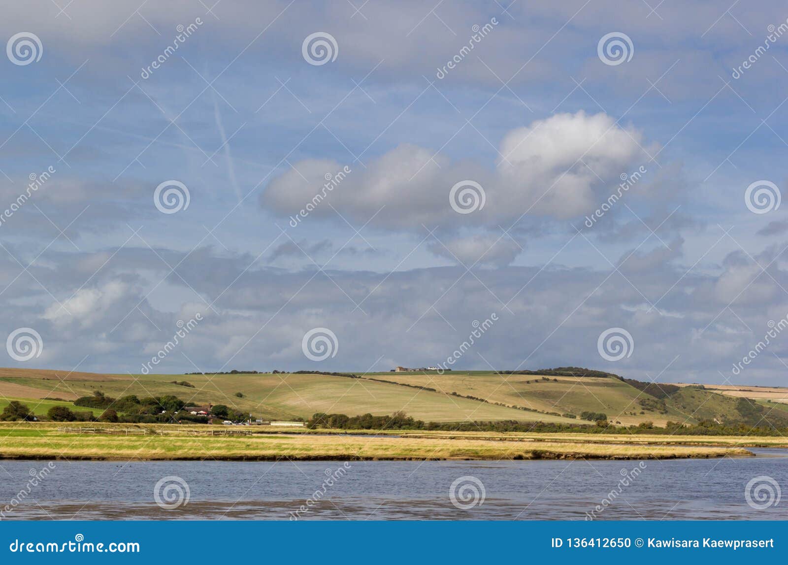 Landscape of Countryside with Blue Sky Stock Photo - Image of ...